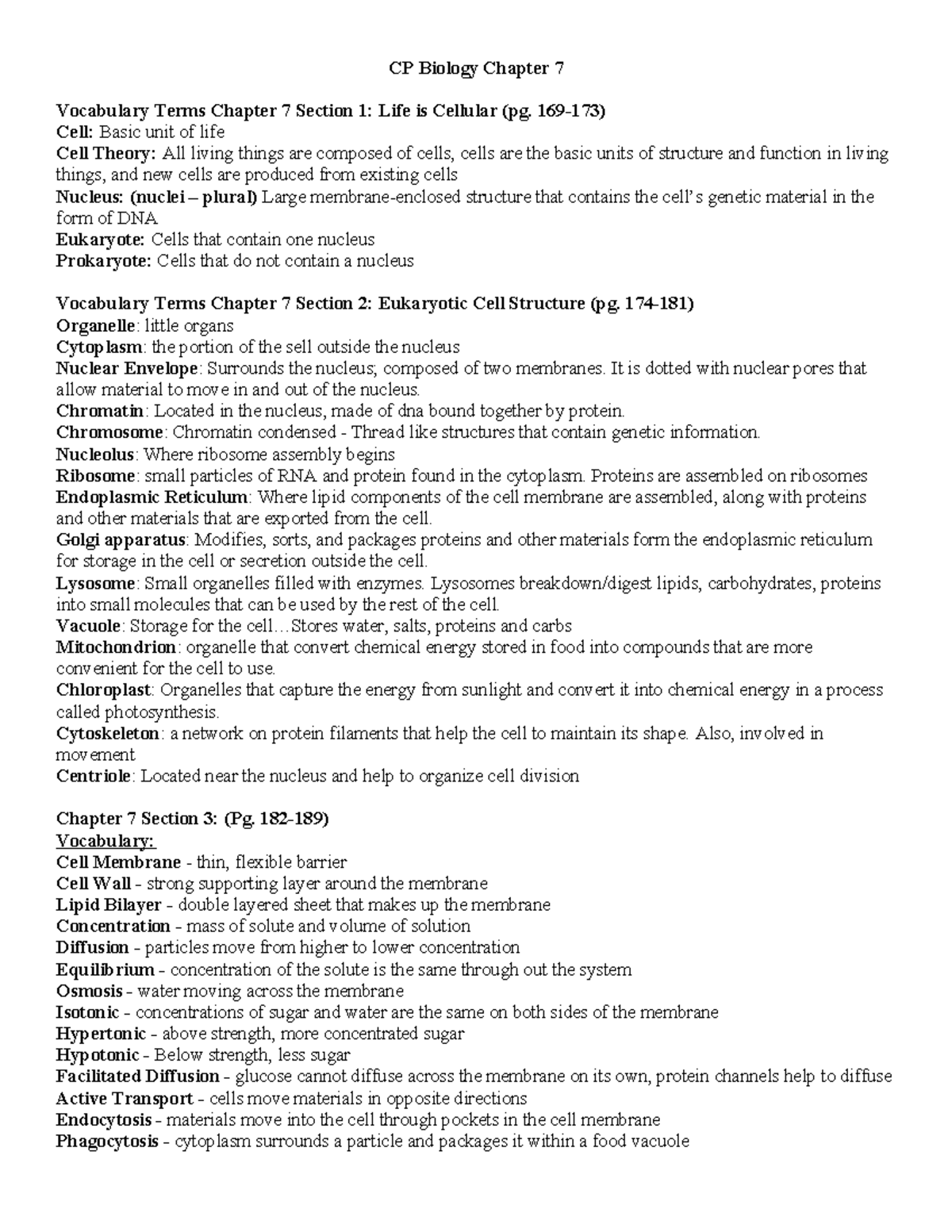 CP Bio Ch. 7 Vocab - Helpful - CP Biology Chapter 7 Vocabulary Terms ...