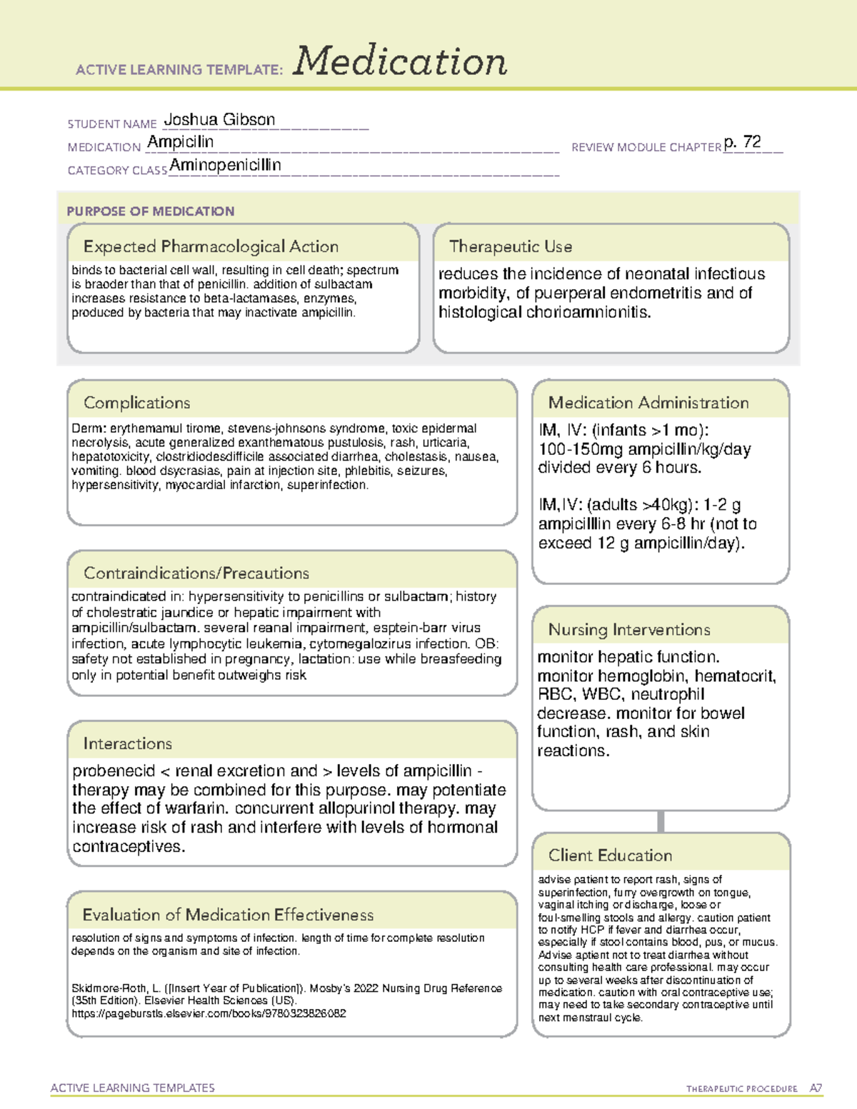 Active Learning Template: Ampicillin (Med 2022) - Therapeutic ...