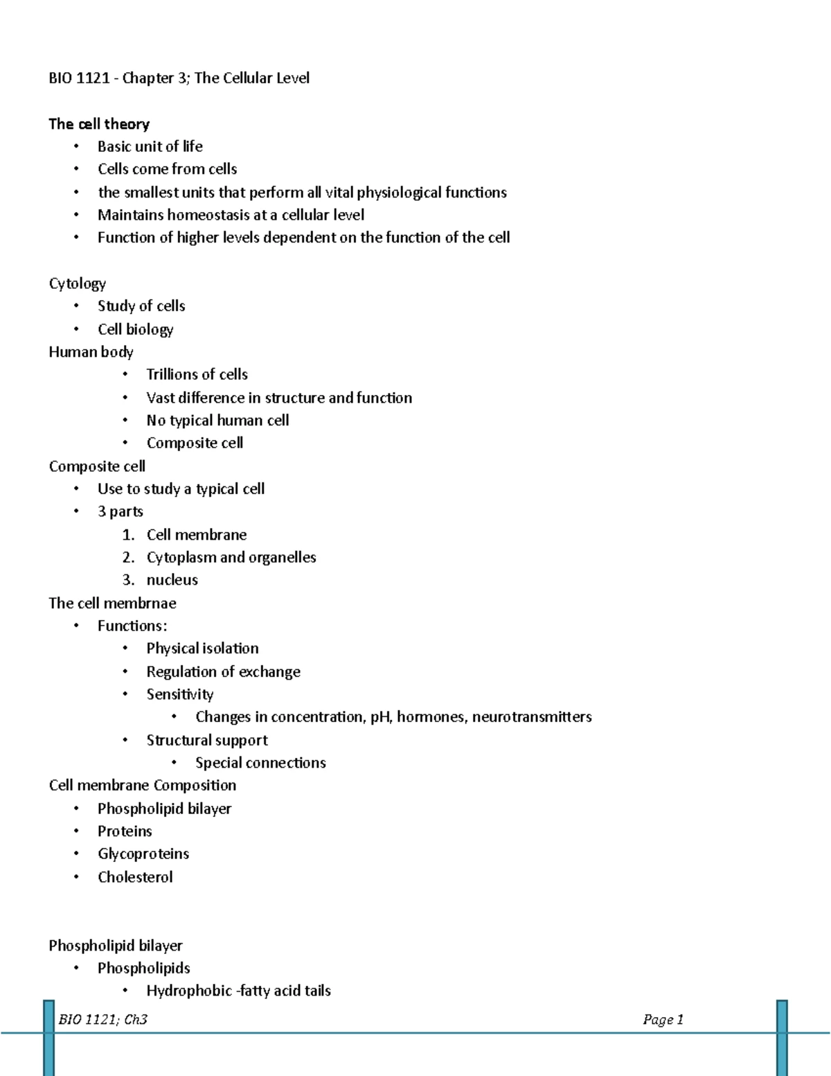 Foundations of Anatomy & Physiology: Chapter 3 Study Guide on Cells ...