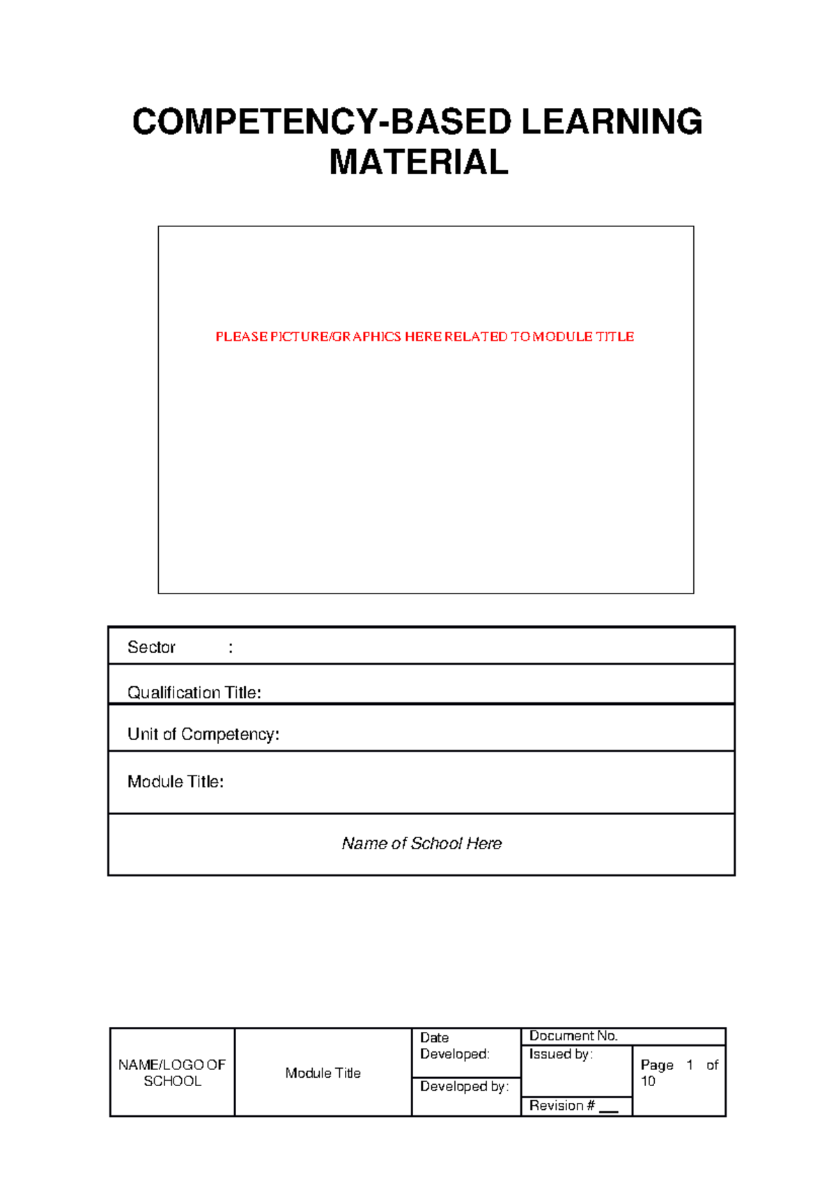 Cblm Module Template for Competency-Based Learning Materials - Studocu