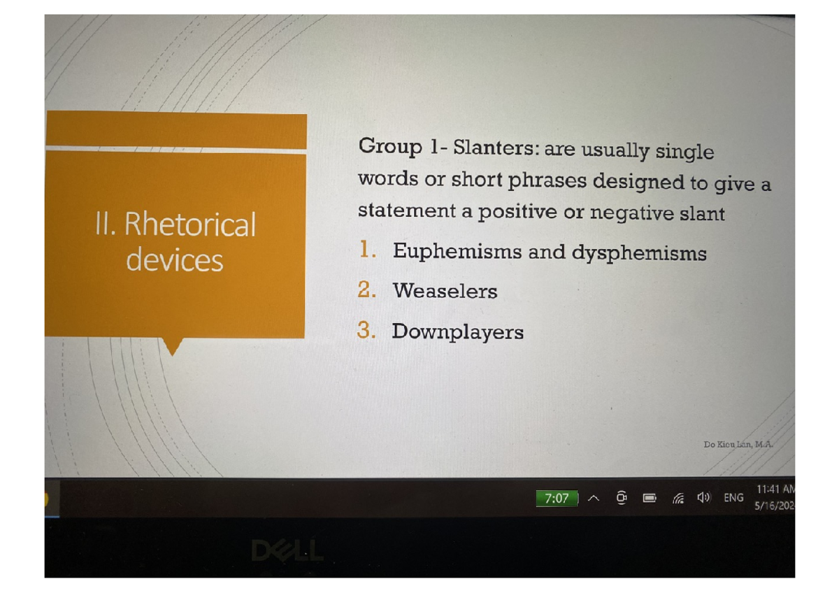 ENG 2: Rhetorical Devices and Group Slanters Overview - Studocu