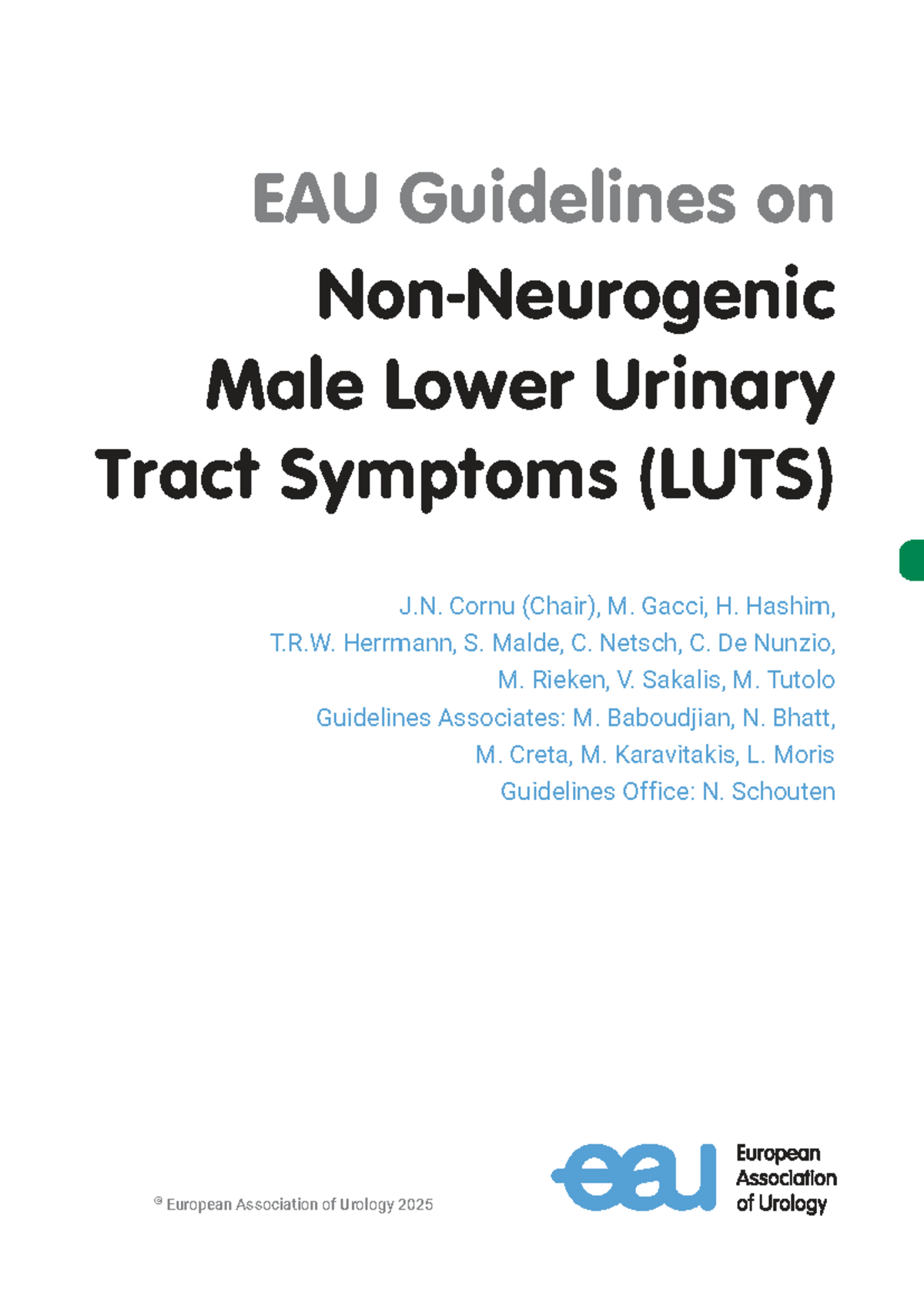 EAU Guidelines on Non-Neurogenic Male LUTS 2025: Comprehensive Overview ...