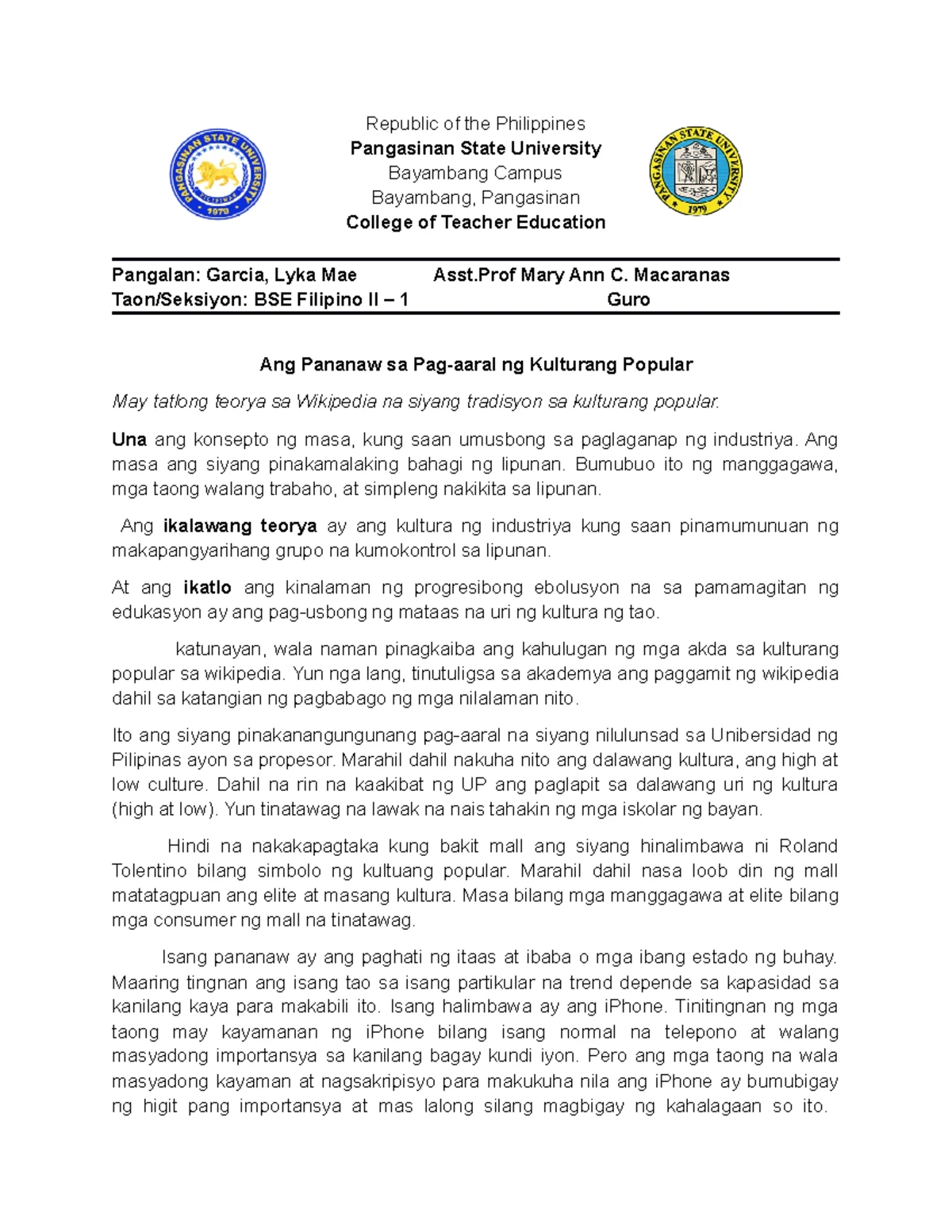 Filipino 10 Q1W3 - MODULE - Filipino Unang Kwarter - Modyul 3 Mga ...