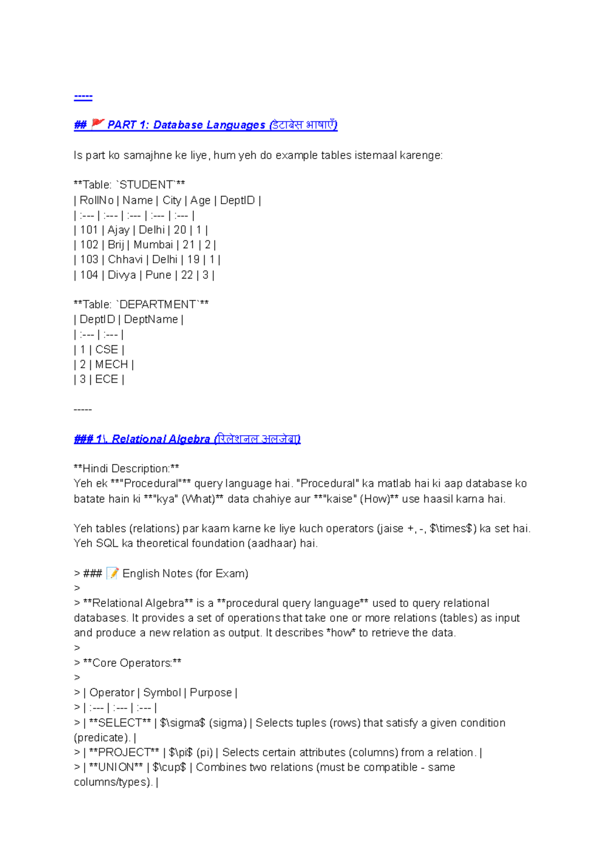 DBMS UNIT 2: Understanding Database Languages and Normalization - Studocu