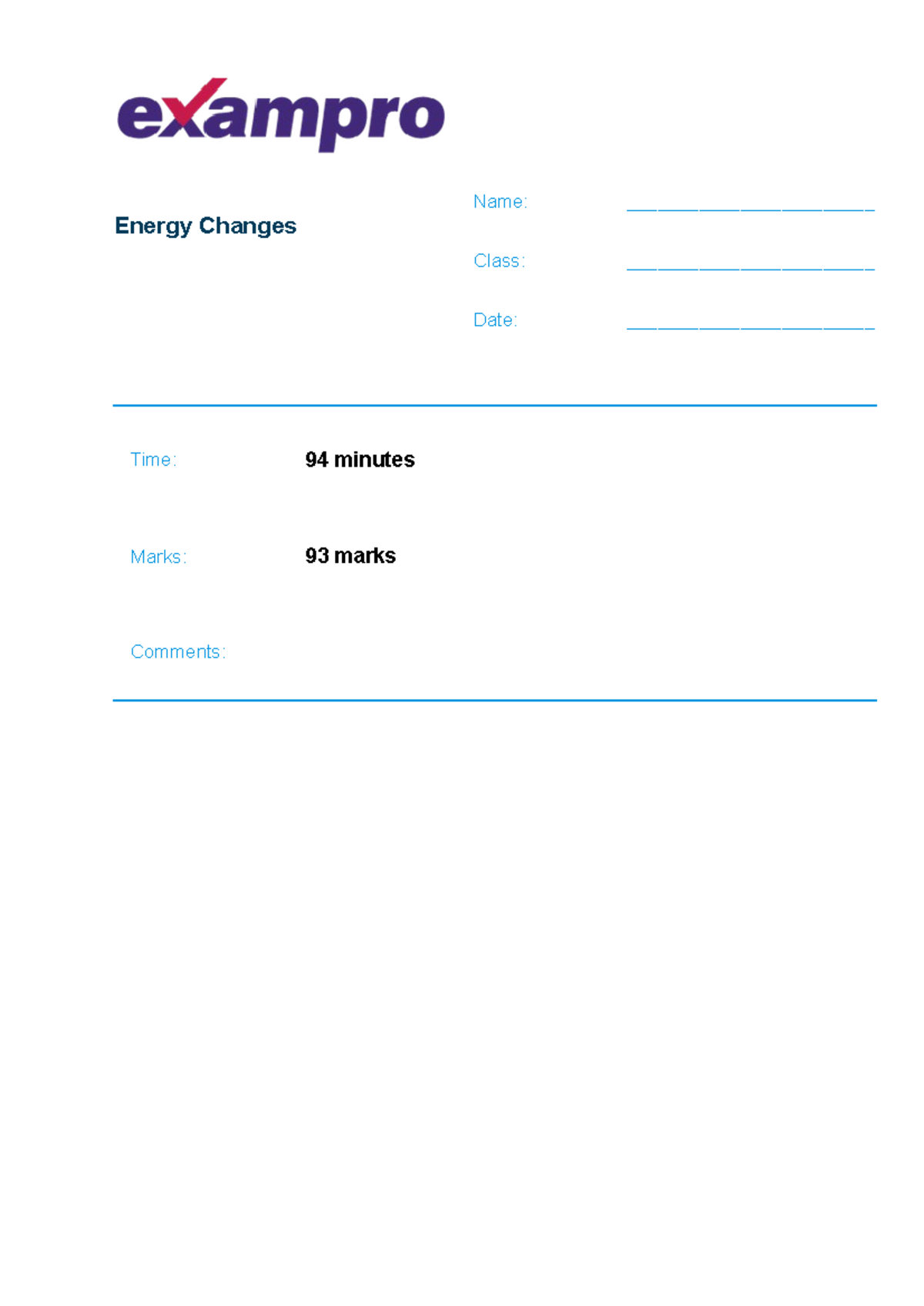 Energy Changes - Practice Questions & Mark Scheme (Chemistry) - Studocu