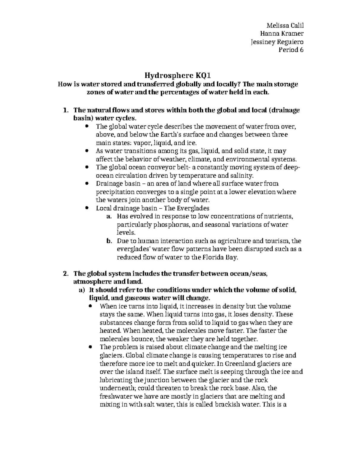 Hydro 6 KQ1 - Water Storage and Transfer in the Hydrosphere - Studocu