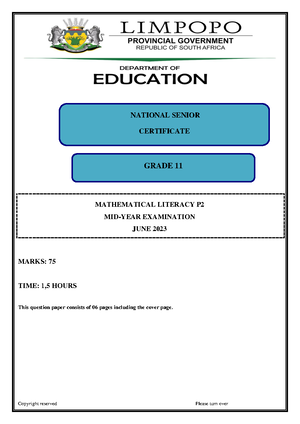 Mathematical Literacy Grade 10 Term 1 Week 7 2021 - Directorate ...