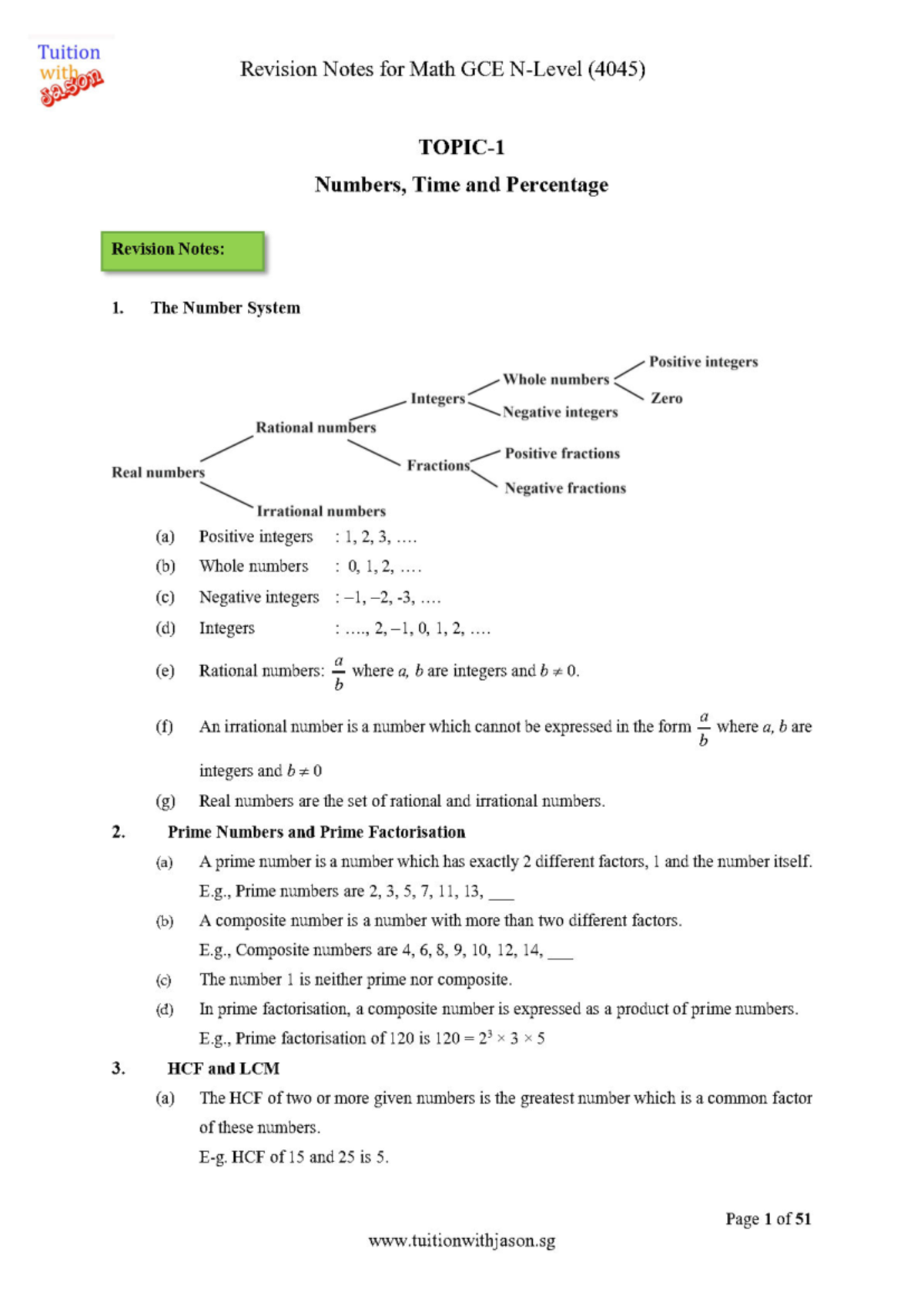 N Level Math GCE (4045): Comprehensive Revision Notes - Studocu