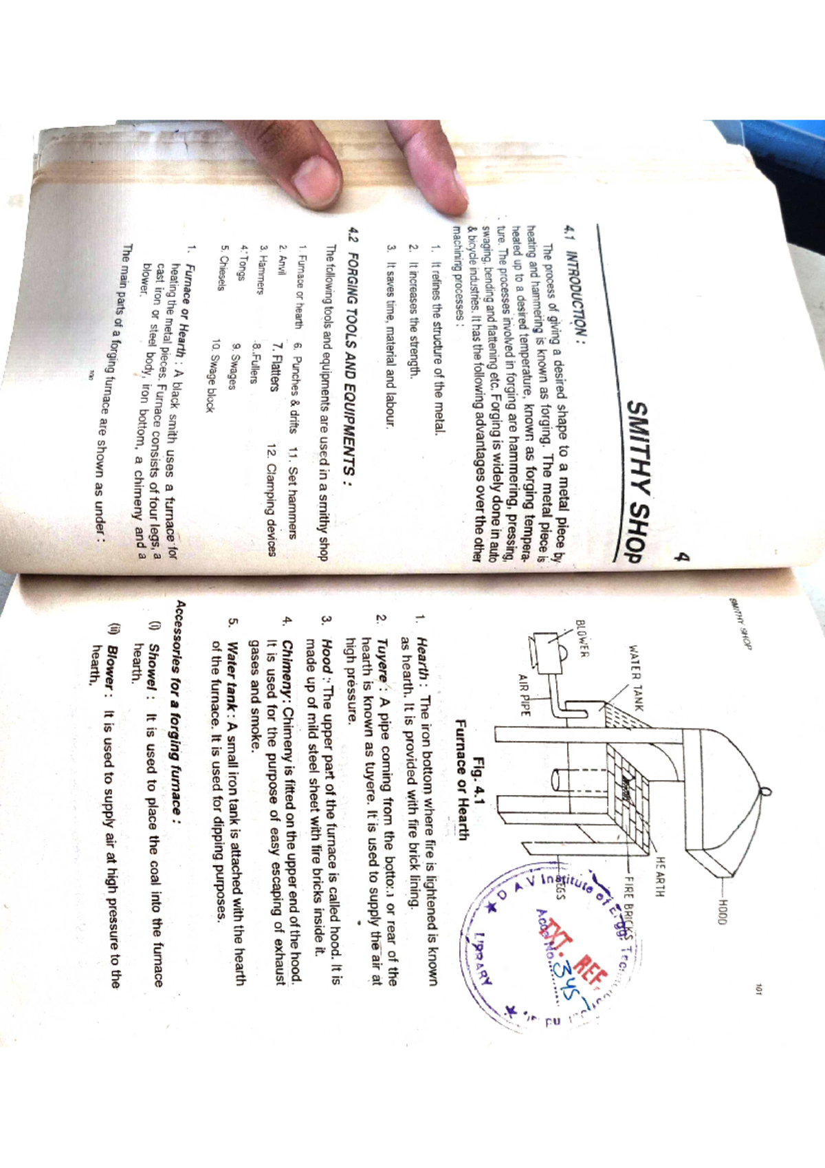 Smithy Manufacturing Processes: Forging Techniques and Tools Overview - Studocu