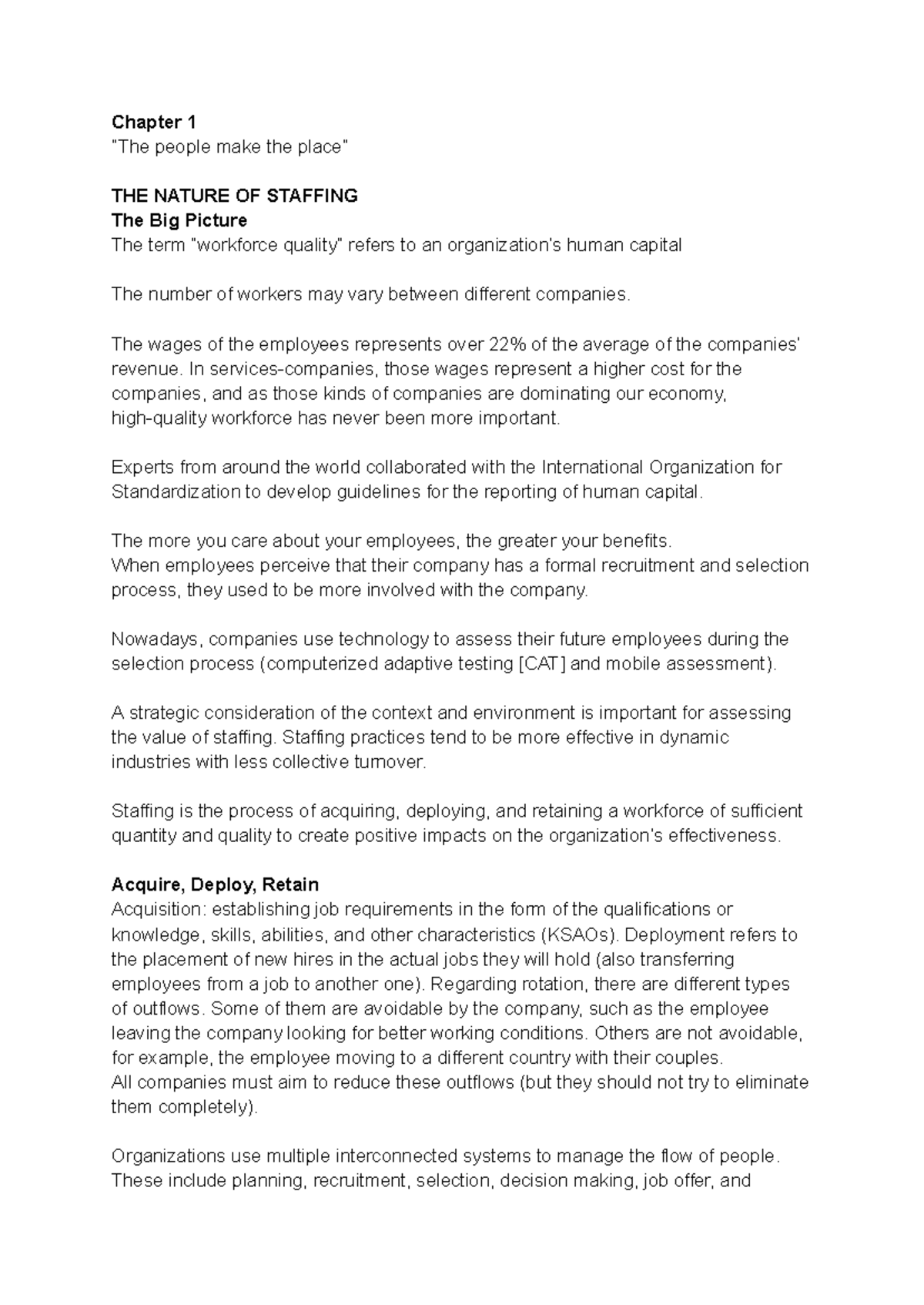 Employee Staffing Strategies: Understanding the Nature of Staffing (HRM ...