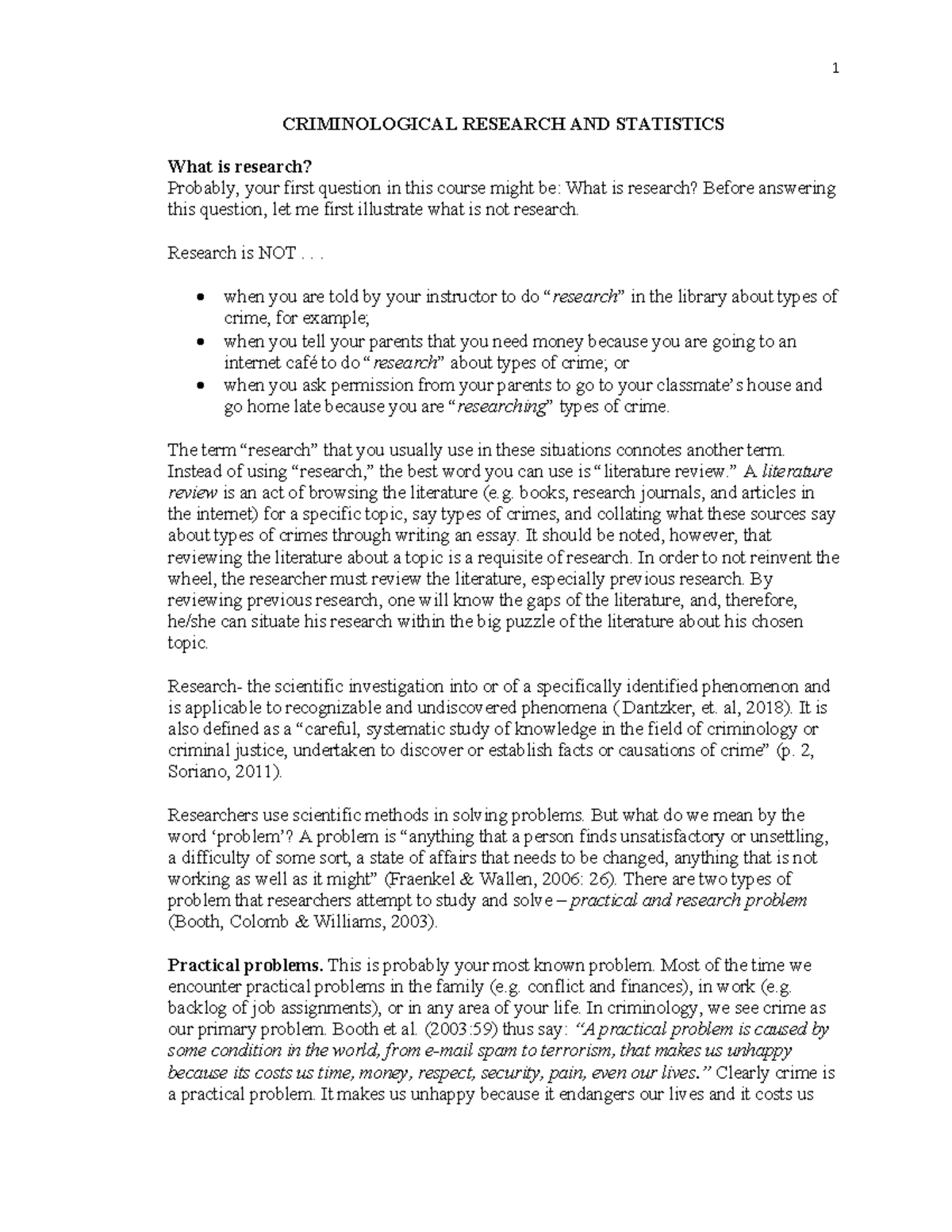 Criminological Research 1 & 2: Understanding Methods and Applications ...