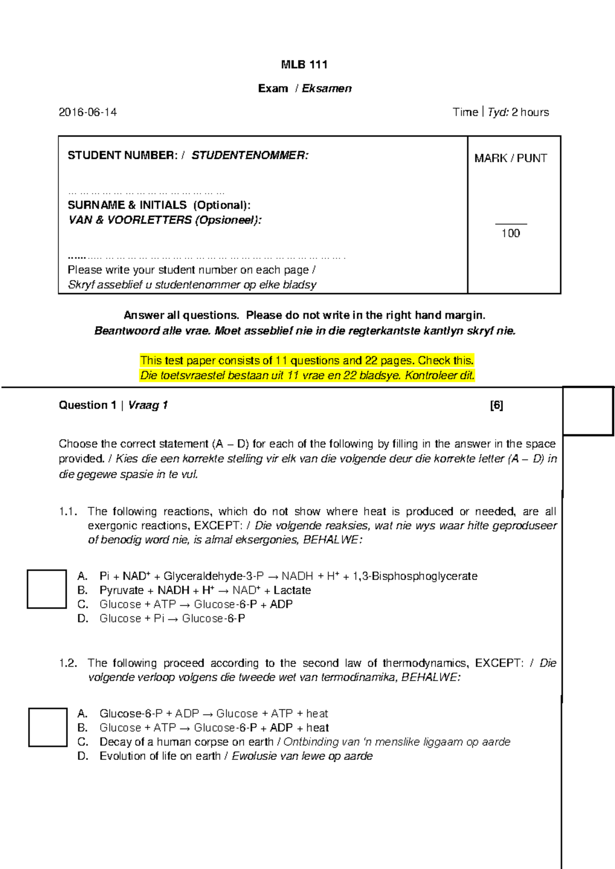 MLB 111 Final Exam 2016: Comprehensive Questions and Answers - Studocu