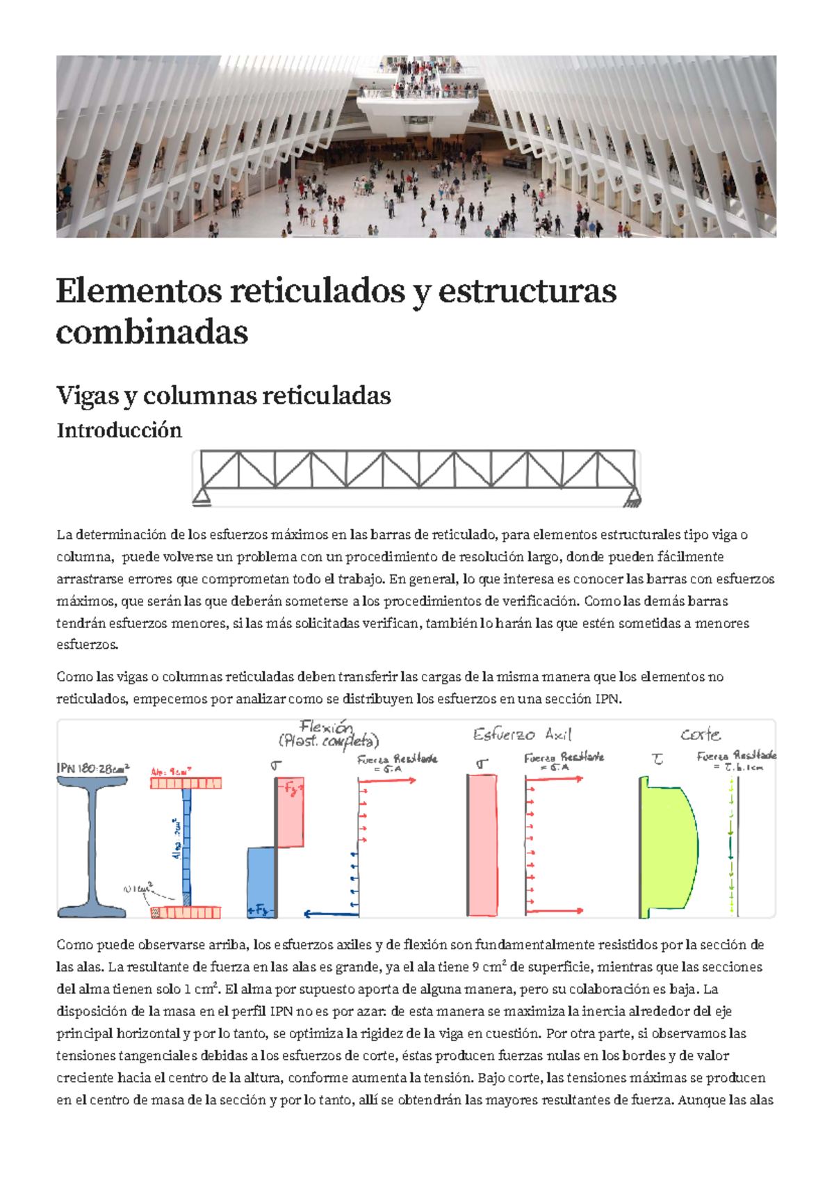 Análisis de Esfuerzos en Vigas y Columnas Reticuladas - Estructuras ...