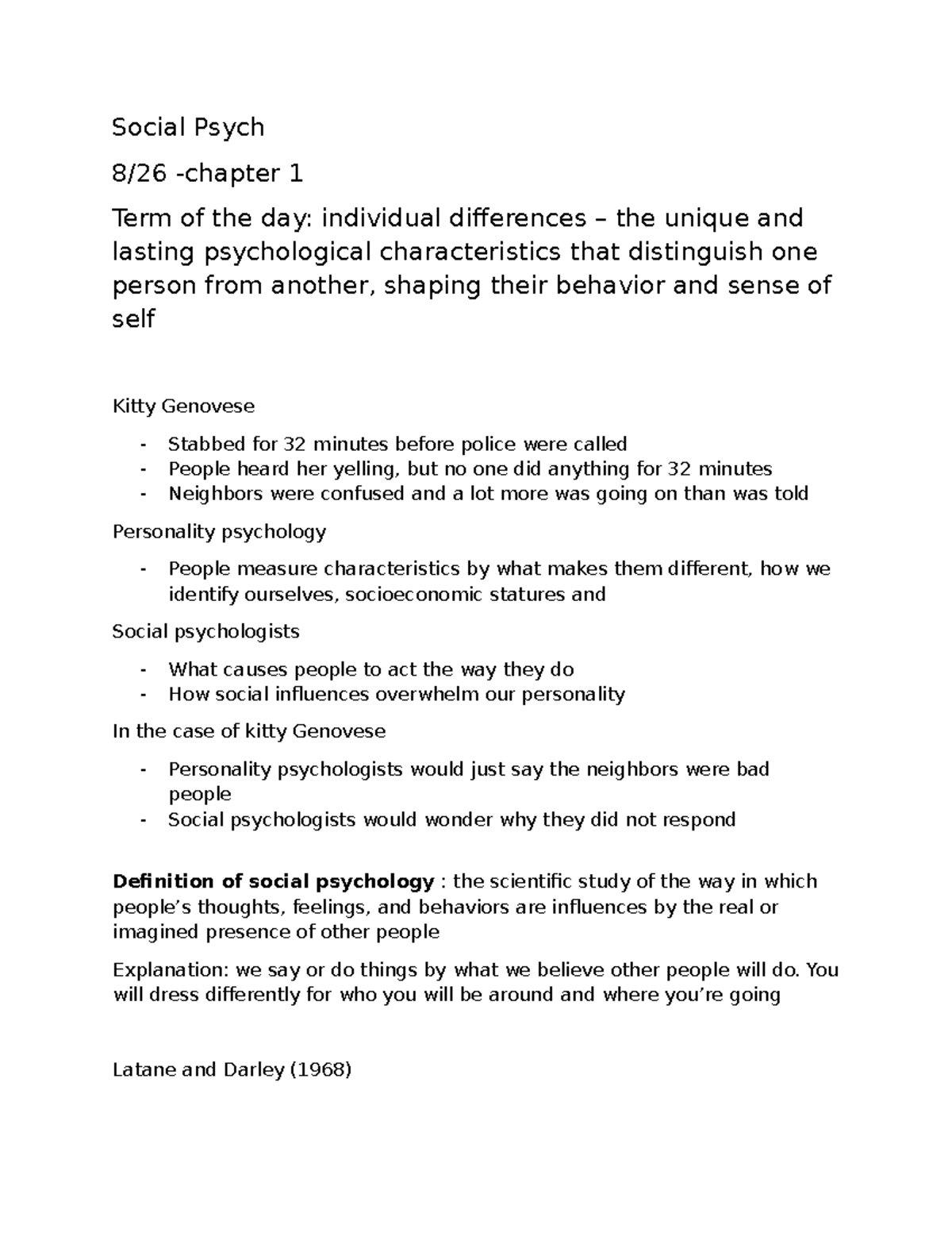 Social Psych 1: Understanding Individual Differences and Construal ...