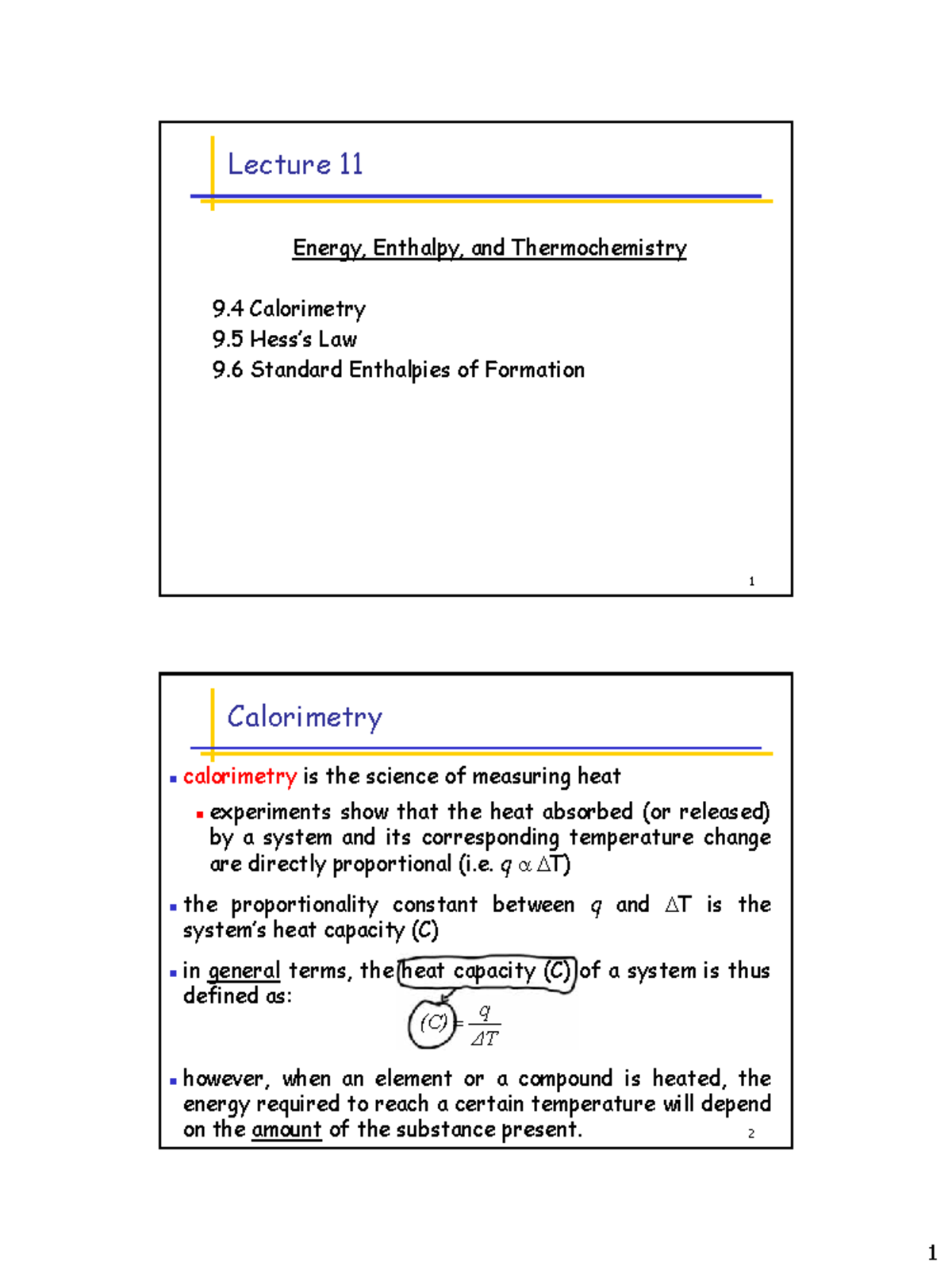 Lecture 11: Energy, Enthalpy, and Thermochemistry Overview - Studocu