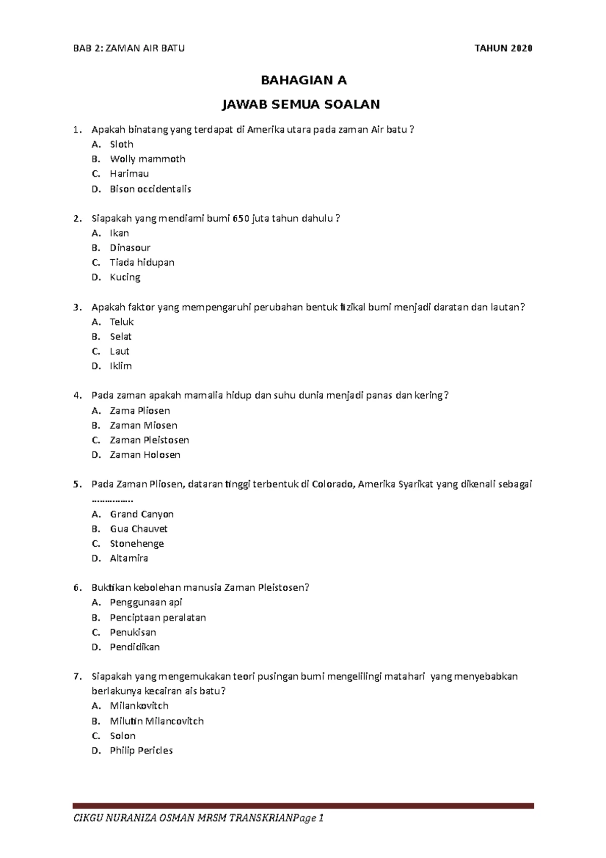 UASA PSV Tahun 4 2022 - soalan exam - SULIT 1 PSV SEKOLAH KEBANGSAAN TAMAN BUKIT TERATAI UJIAN ...