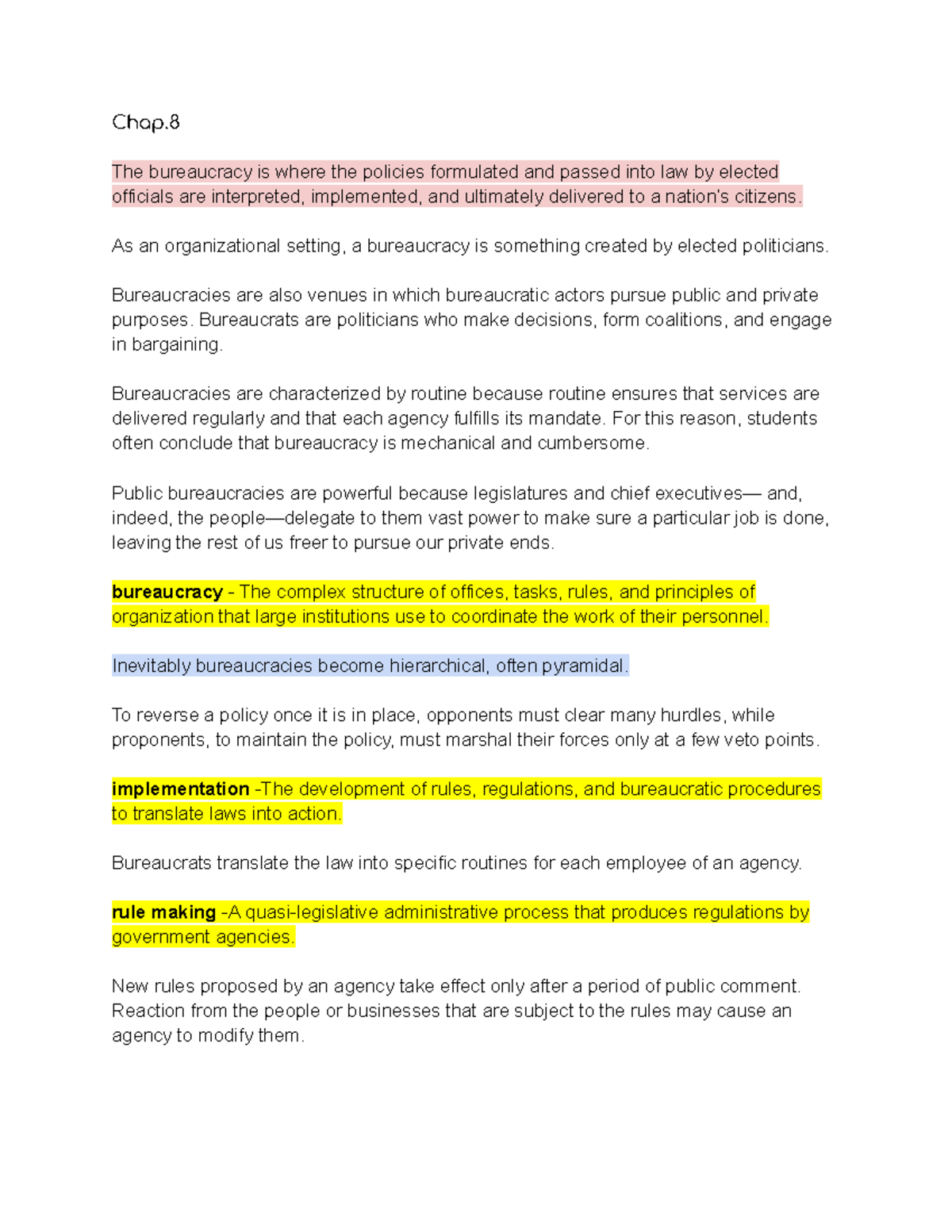 Chap.8 Notes - American Government: Power and Purpose - Chap. The ...