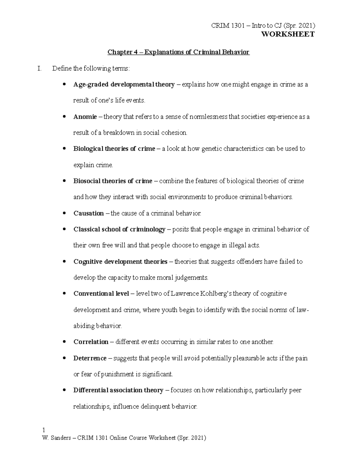 Chapter 4 - Overview of Theories Explaining Criminal Behavior - Studocu