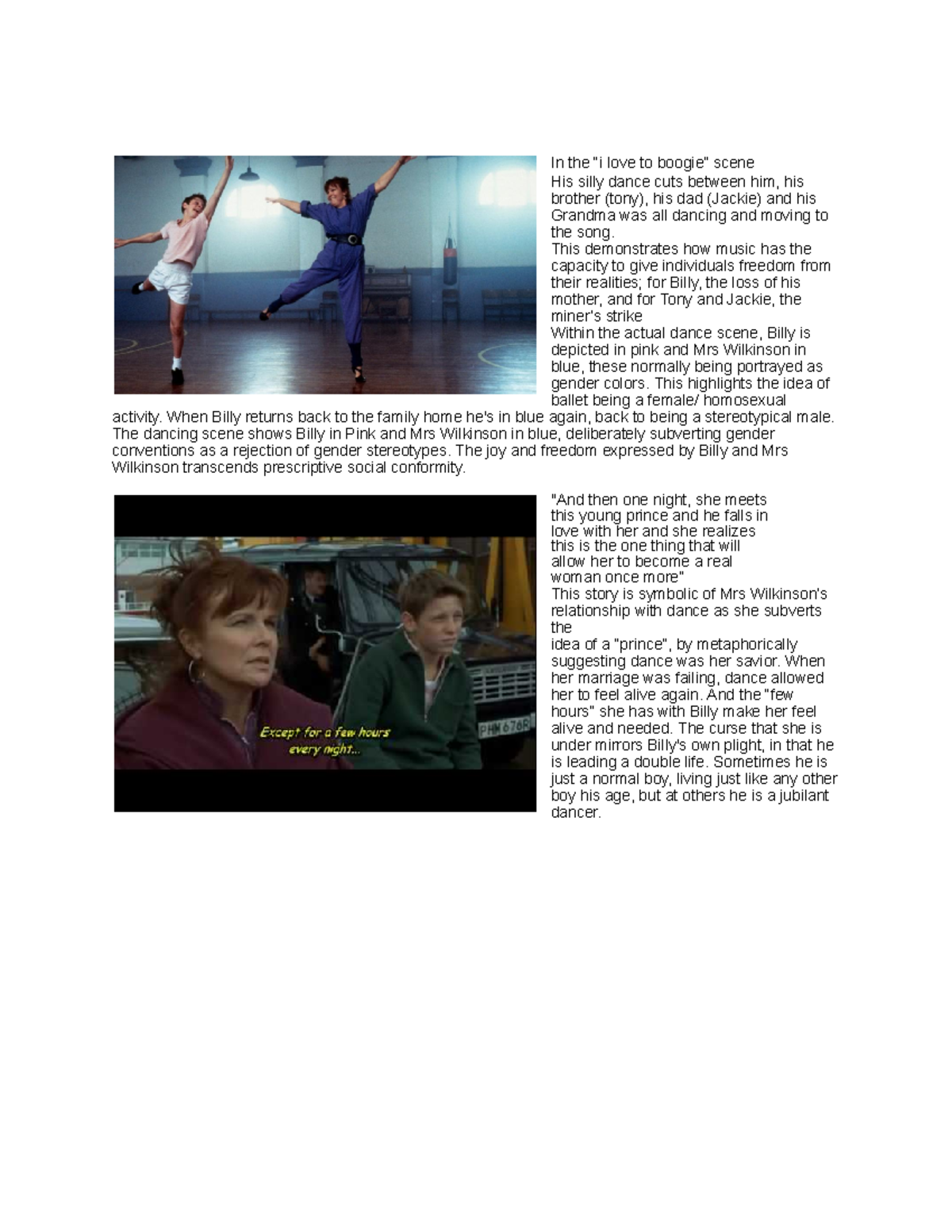 BIL 101: Billy Elliot Scene Analysis and Thematic Notes - Studocu