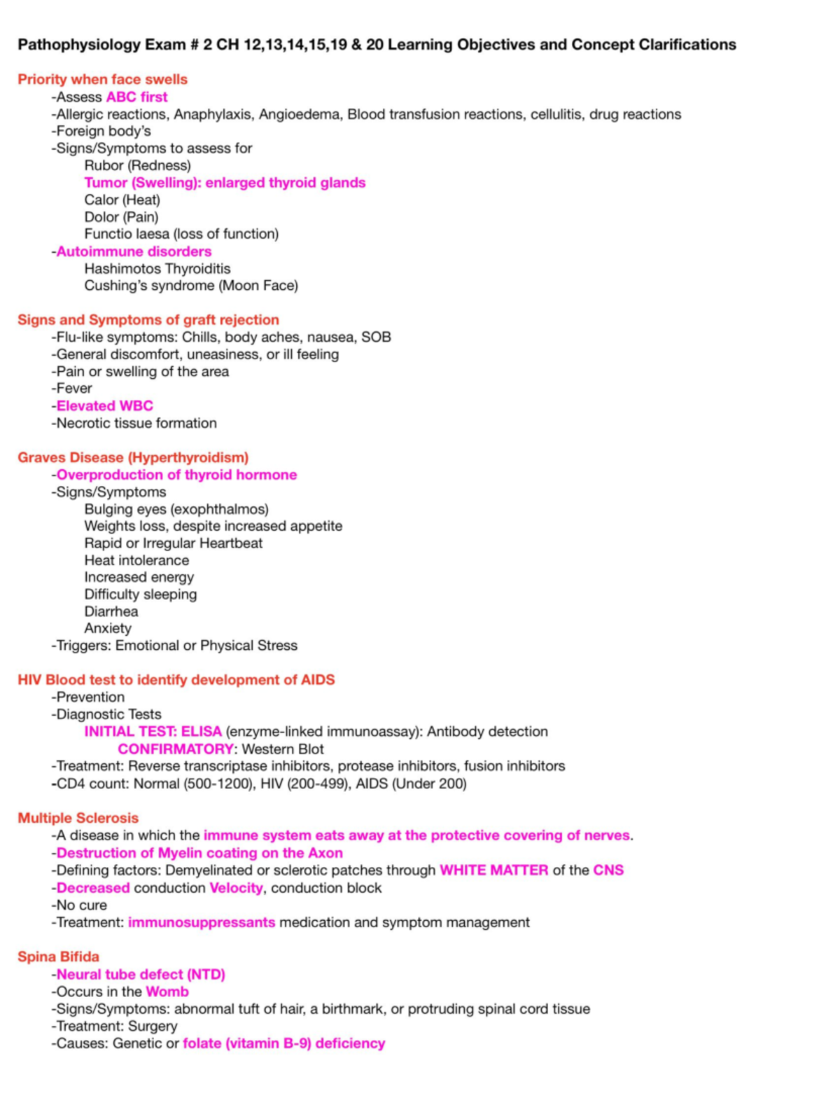 Patho 202 Exam 2 Comprehensive Study Guide - Studocu