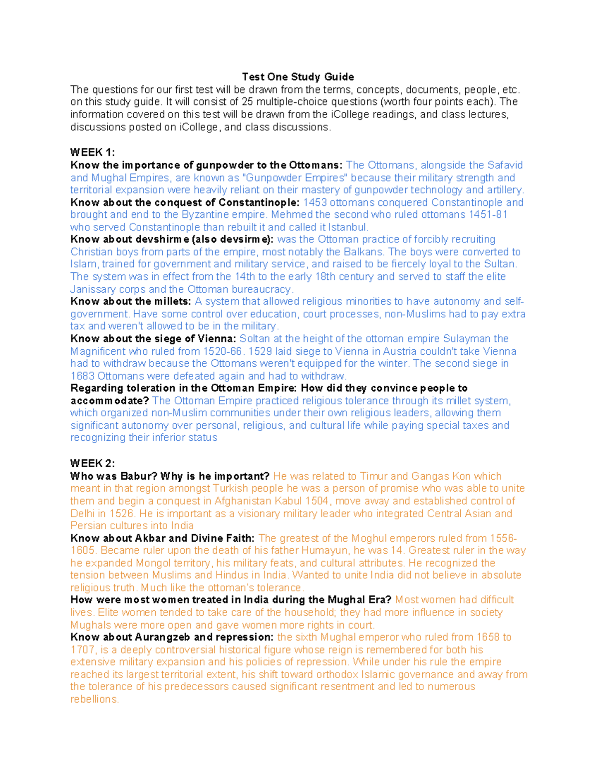 History Study Guide: Conquest, Religion, and Empires (HIST 101) - Studocu