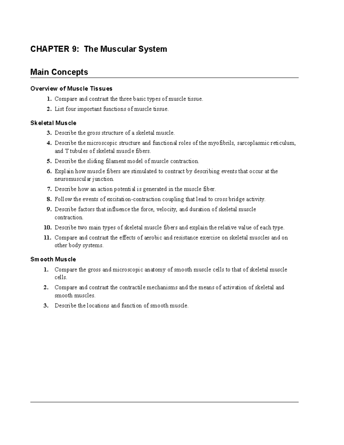 A&P EXAM 3 study guide - CHAPTER 9: The Muscular System Main Concepts ...