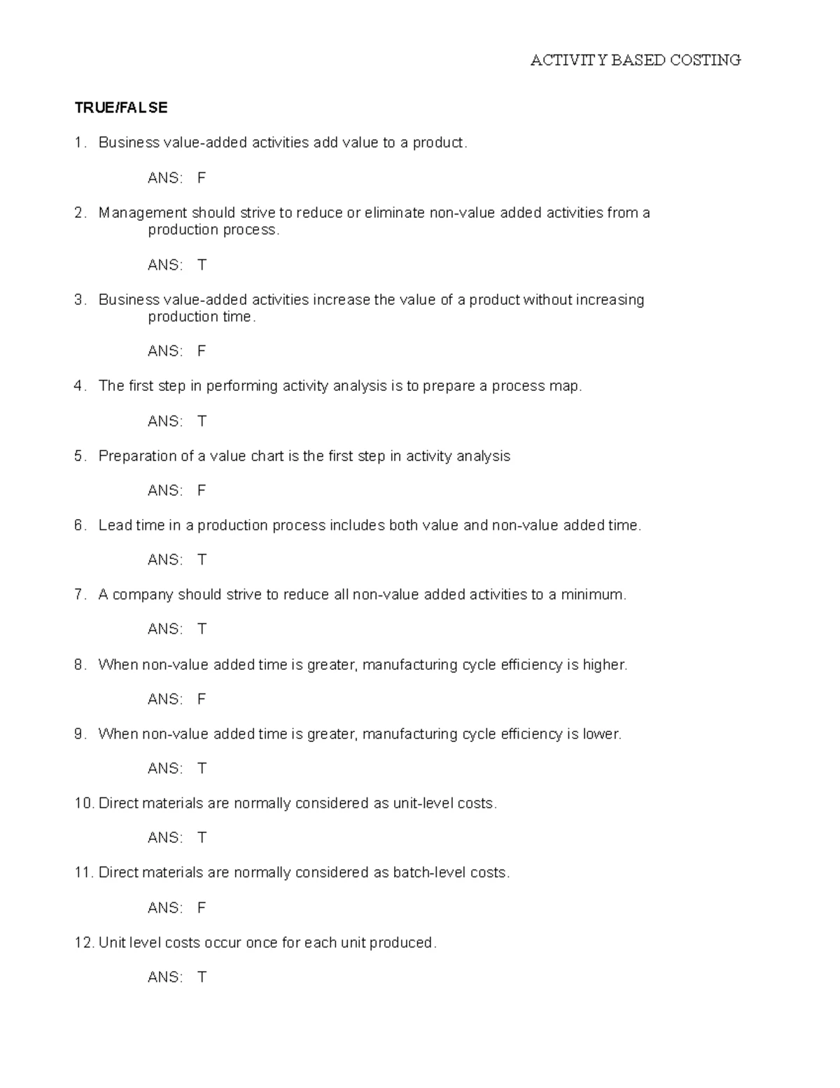 Ch05 - cost terminologies - CHAPTER 5 ACTIVITY-BASED COSTING AND ACTIVITY- BASED MANAGEMENT ...