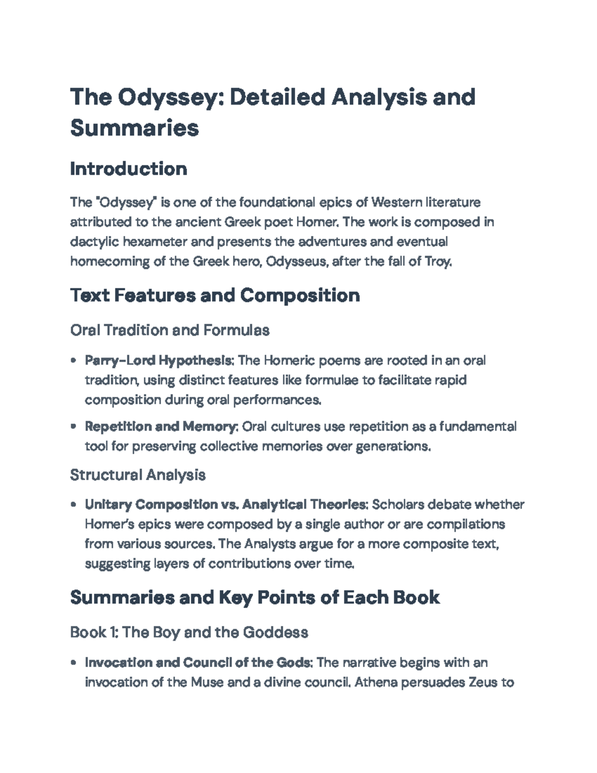 The Odyssey: Comprehensive Analysis and Summaries of Each Book - The ...