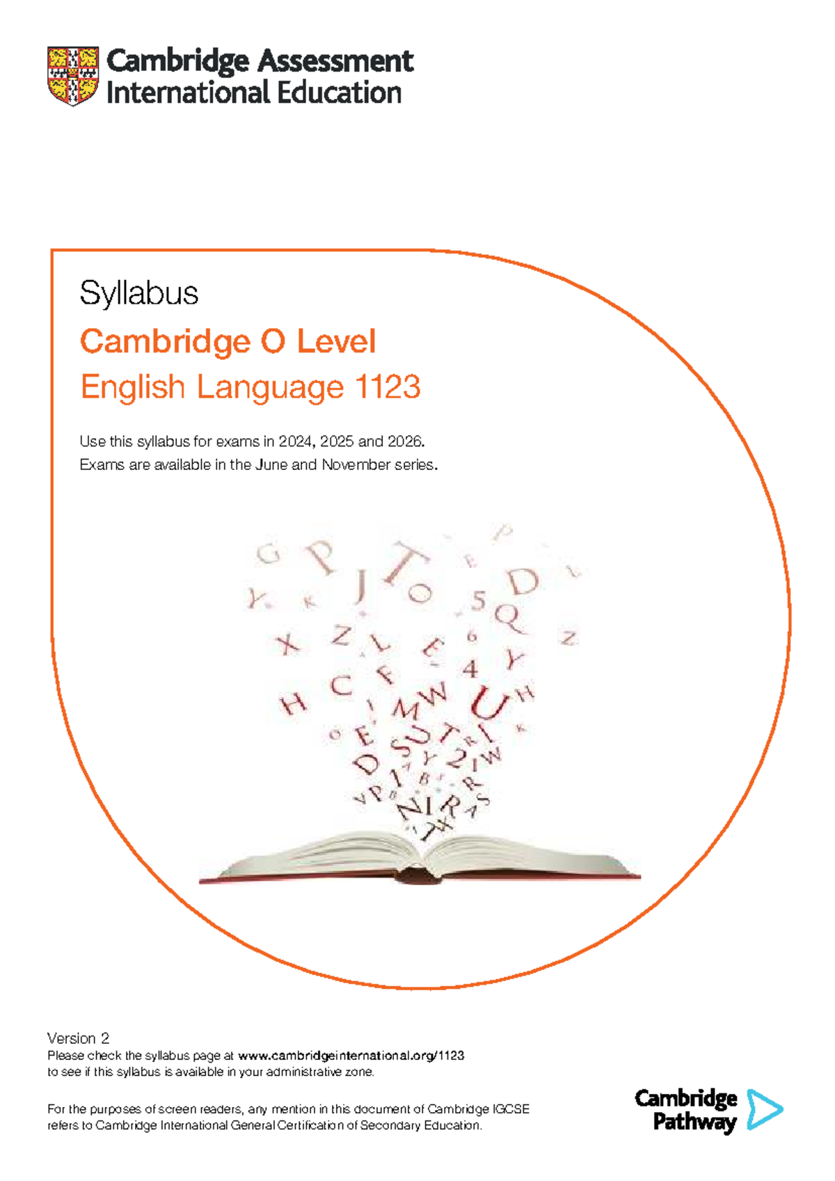 Cambridge O Level English Language 1123 Syllabus for 2024-2026 - Studocu