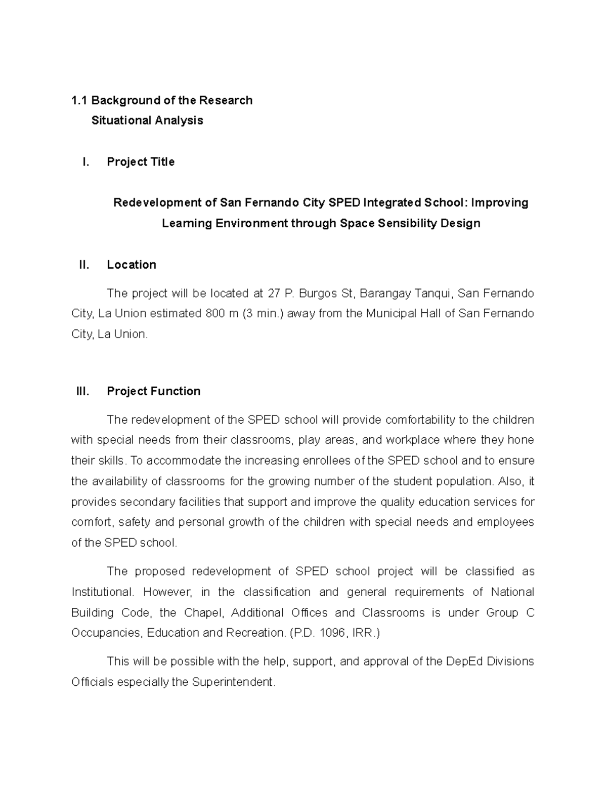 Thesis CHAP 1 - sped school - 1 Background of the Research Situational ...