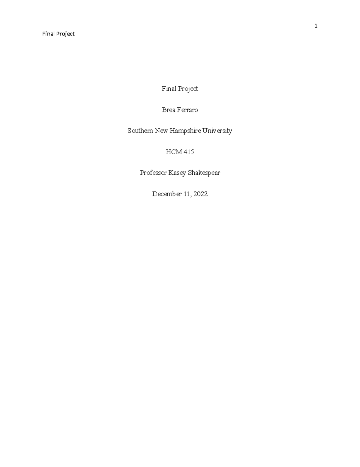 HCM 415 Final Project: Strategic Planning for Cottage Senior Living ...