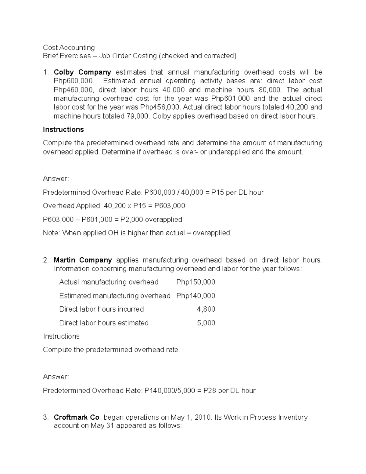 Chapter 4 Job Costing Accounting 1 Cost Accounting A Managerial
