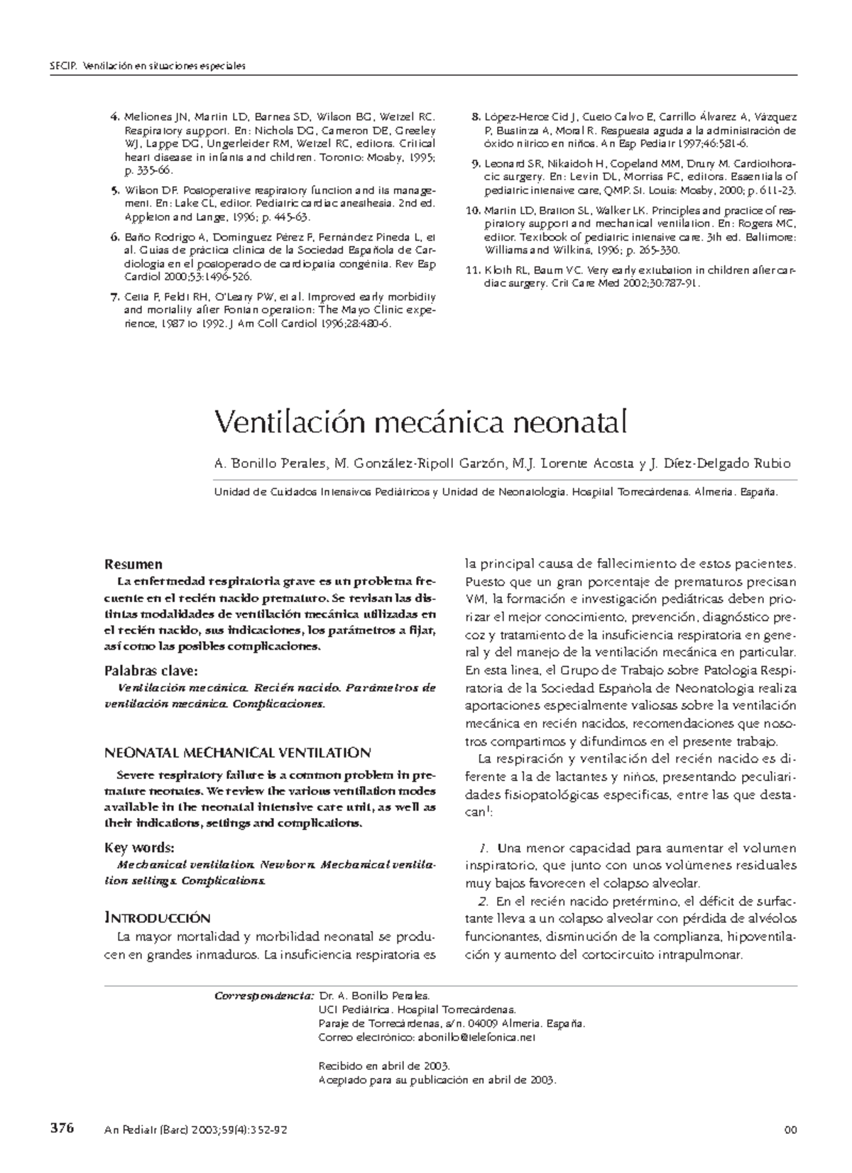 Ventilación - Ventilación mecanica - Meliones JN, Martin LD, Barnes SD ...