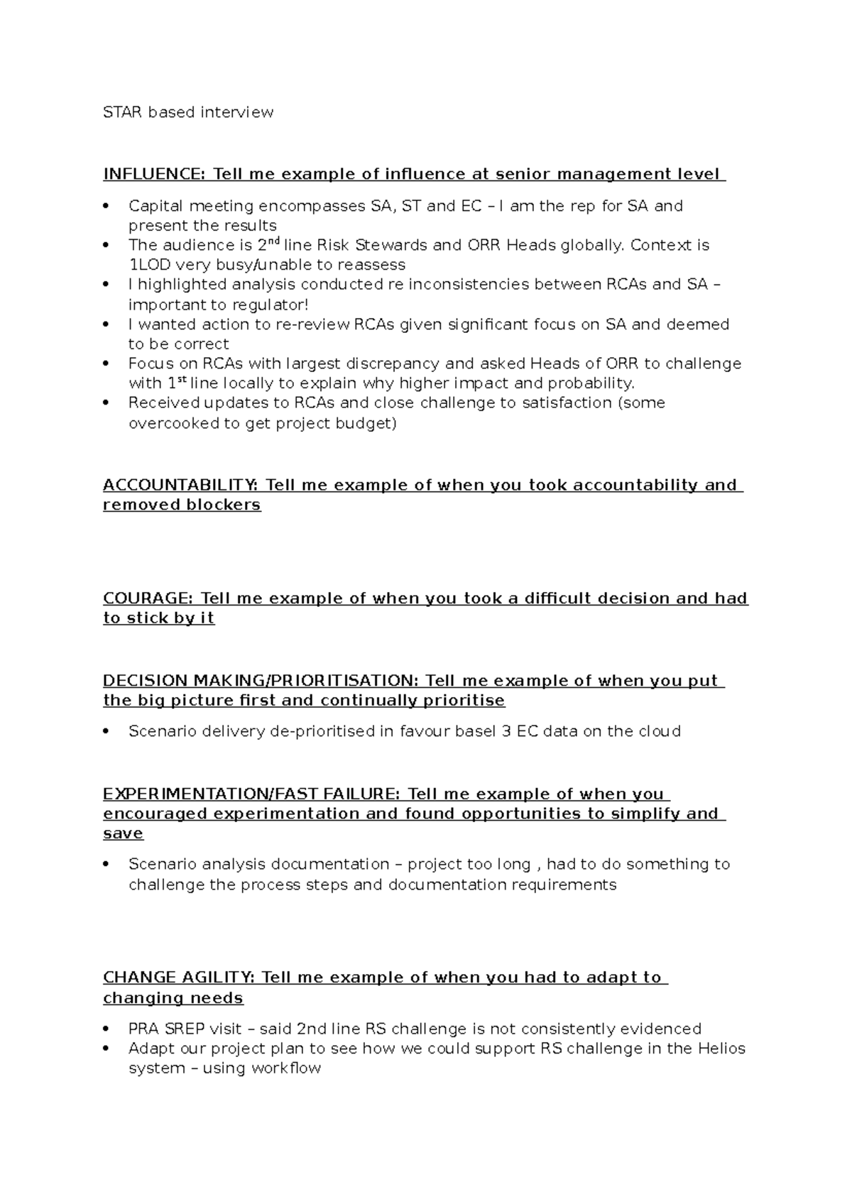 STAR Based Interview Insights: Influence & Accountability in Management ...