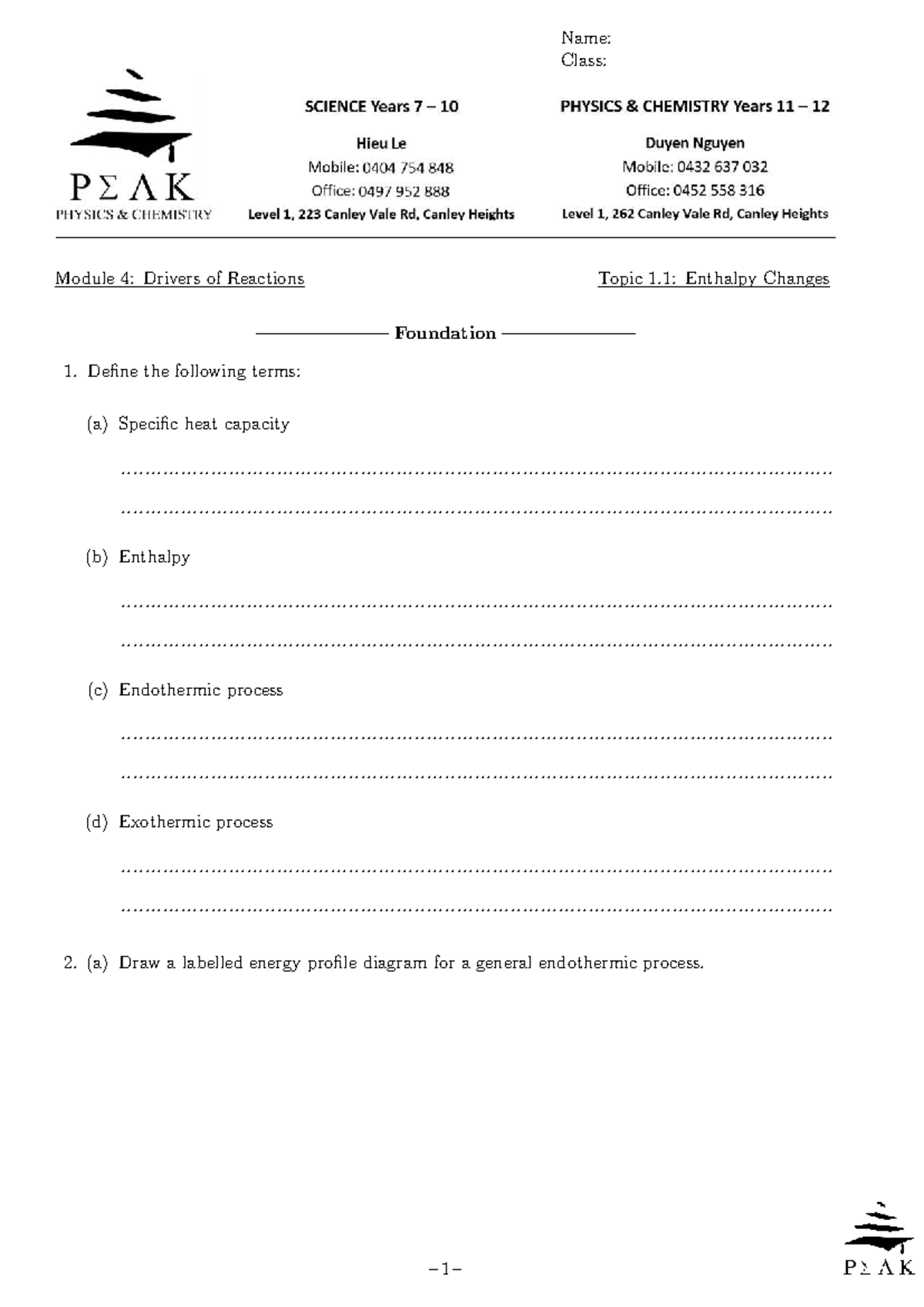 Chemistry Module 4: Drivers of Reactions - Practice Questions - Studocu