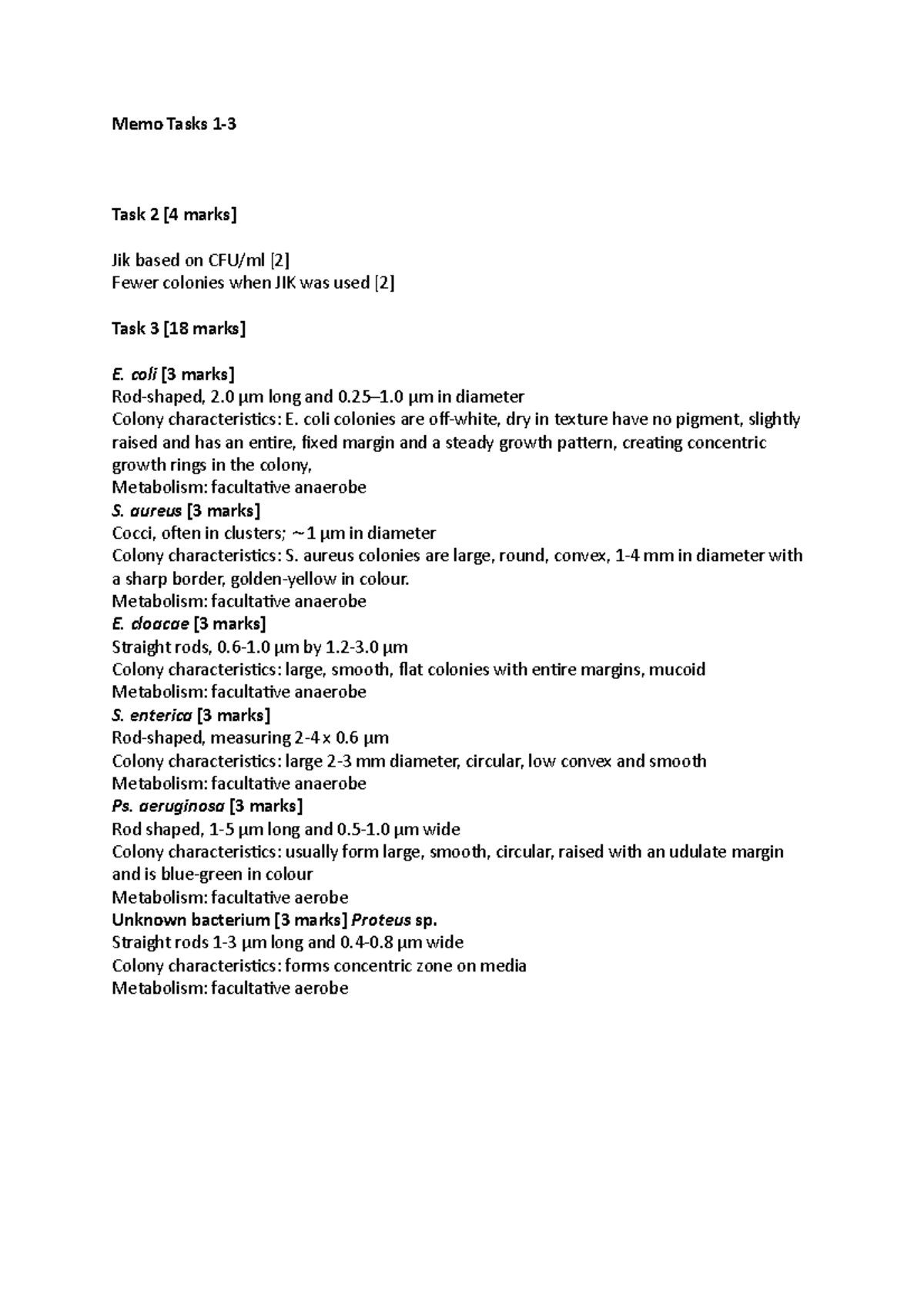 Memo Tasks 1-3 - Practical task memo - Memo Tasks 1- Task 2 [4 marks ...