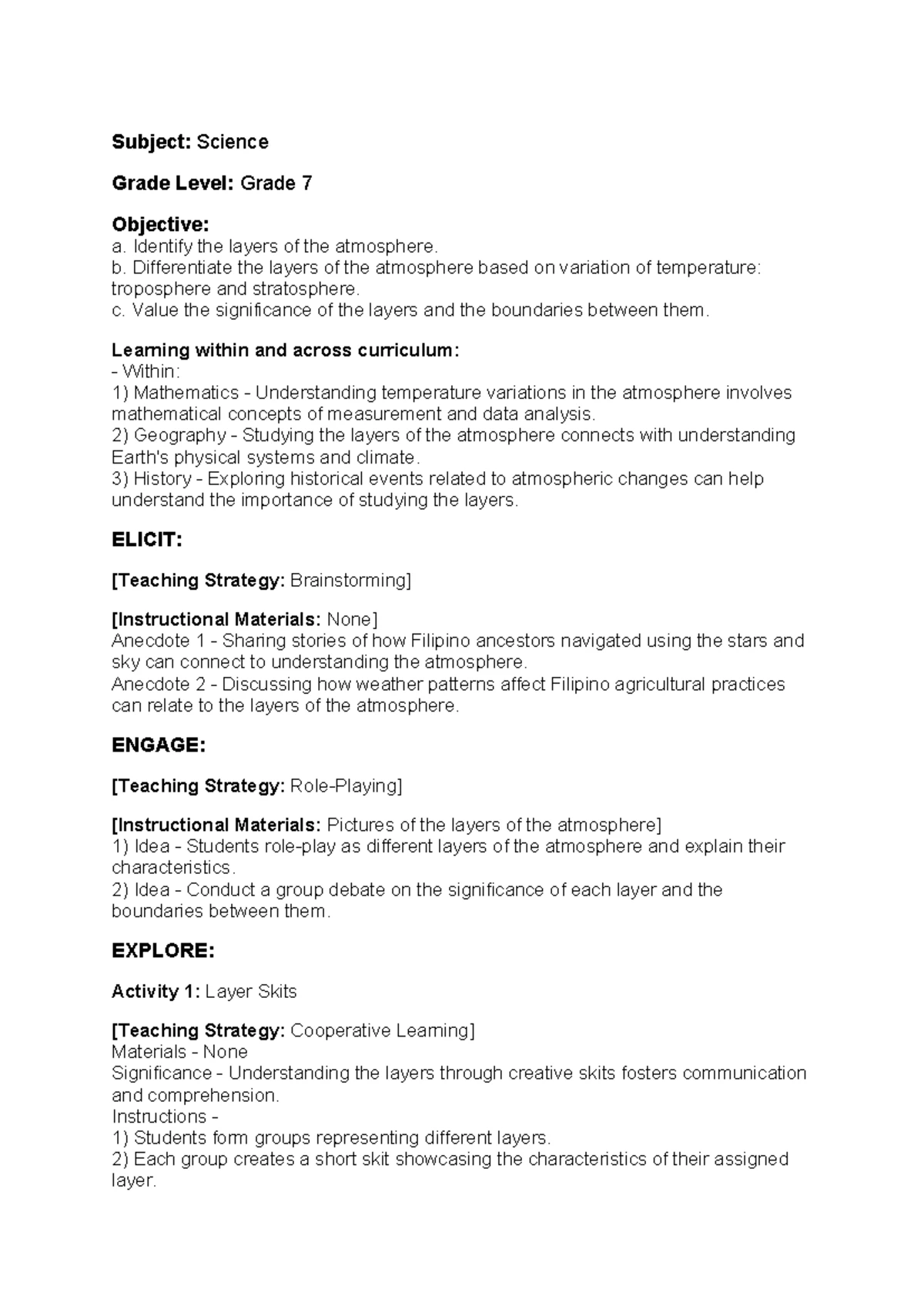 Lesson Plan: Renewable and Non-renewable Resources for Sci 7 - Studocu