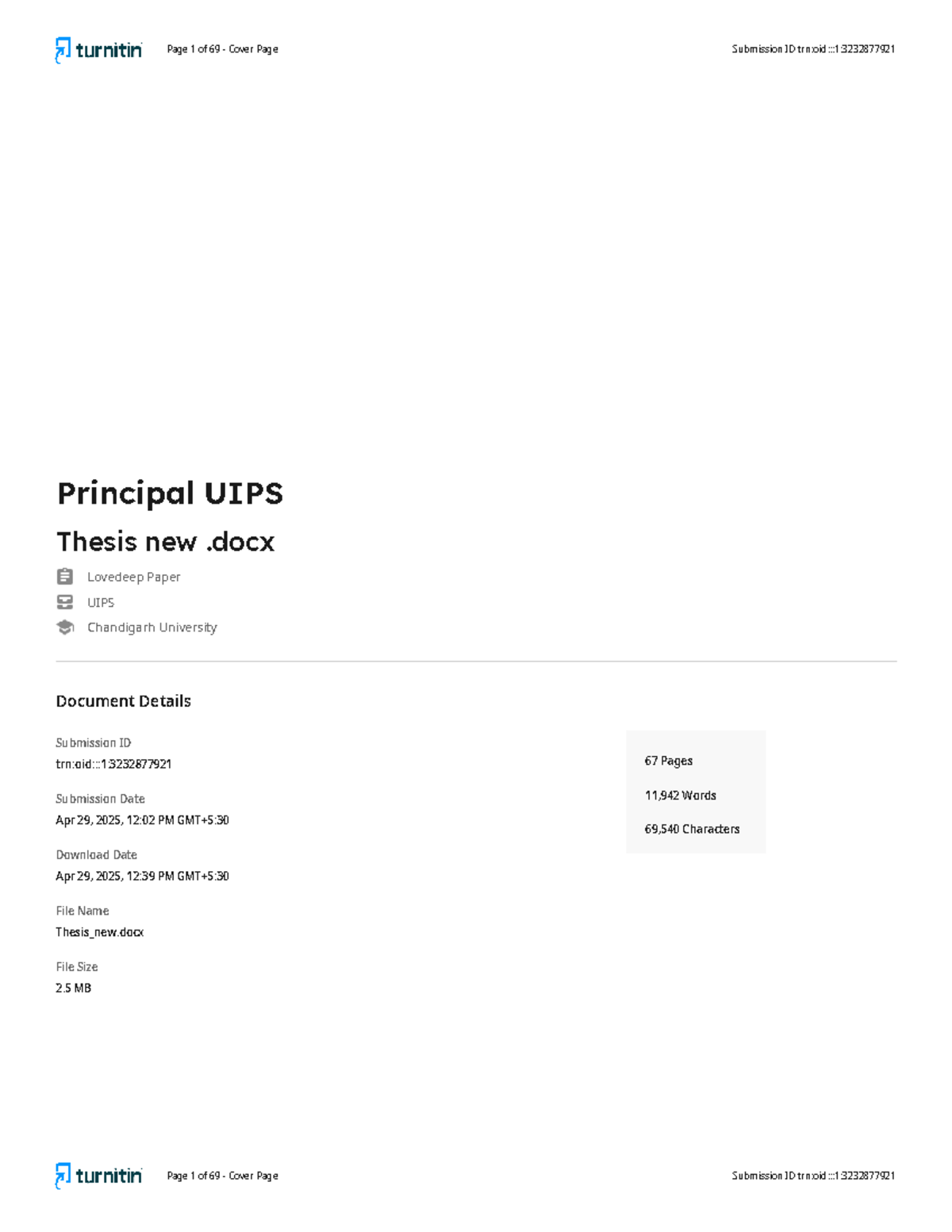 UIPS 21BPH1024 Thesis: Formulation & Evaluation of Transdermal Drug ...