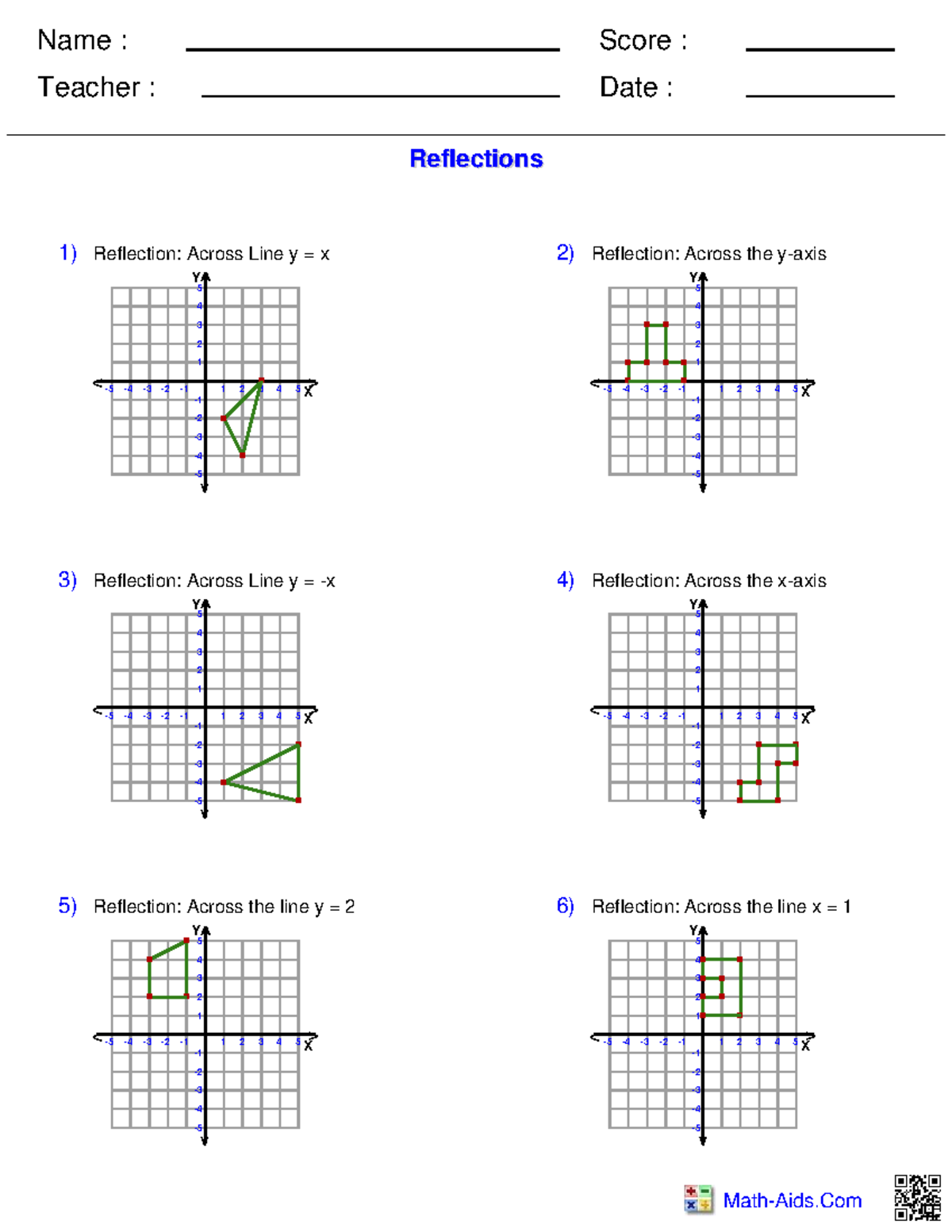 Transformation Reflections: Analyzing Across Lines in Geometry - Studocu