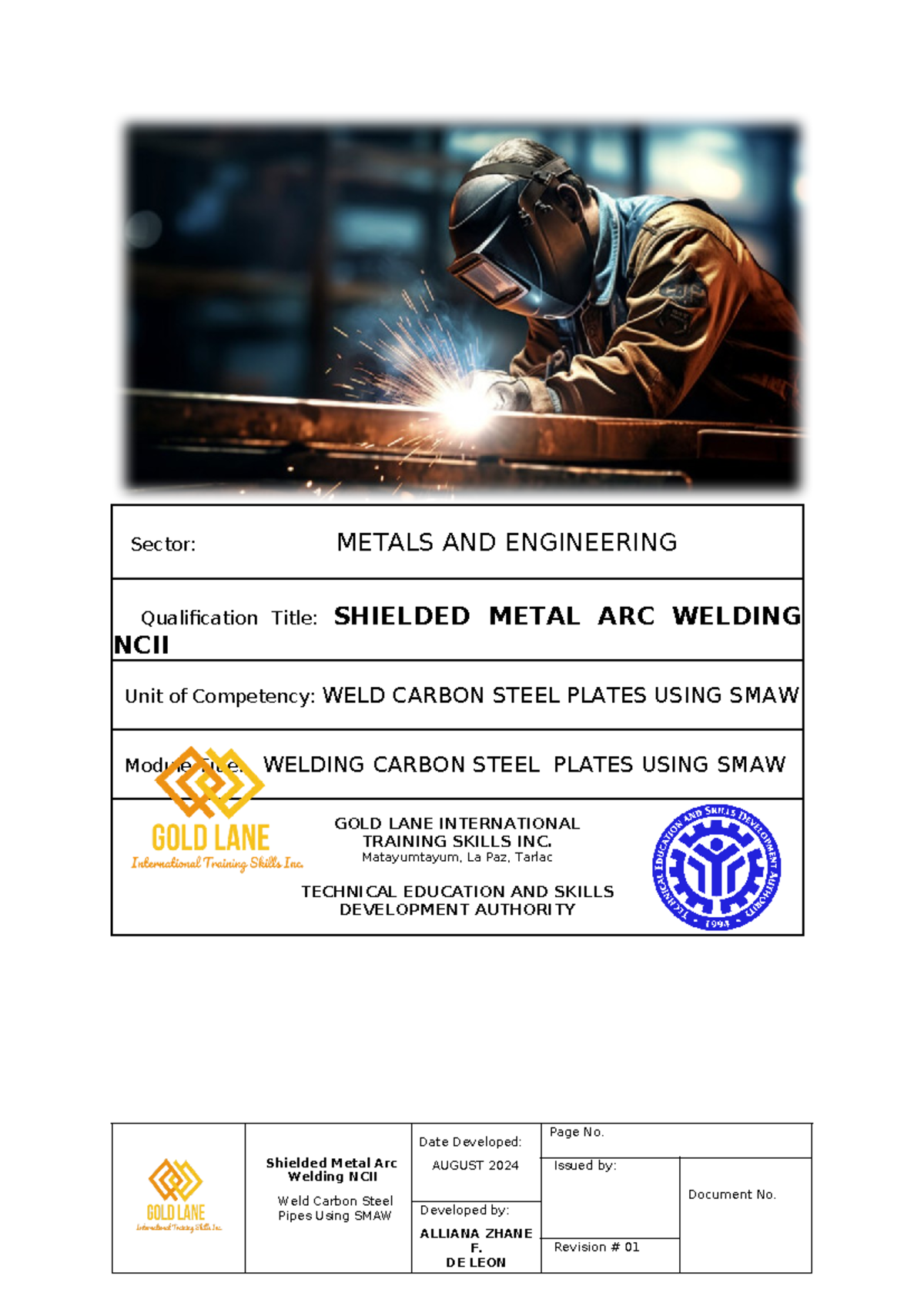 SMAW NCII Module: Competency Materials for Welding Carbon Steel - Studocu