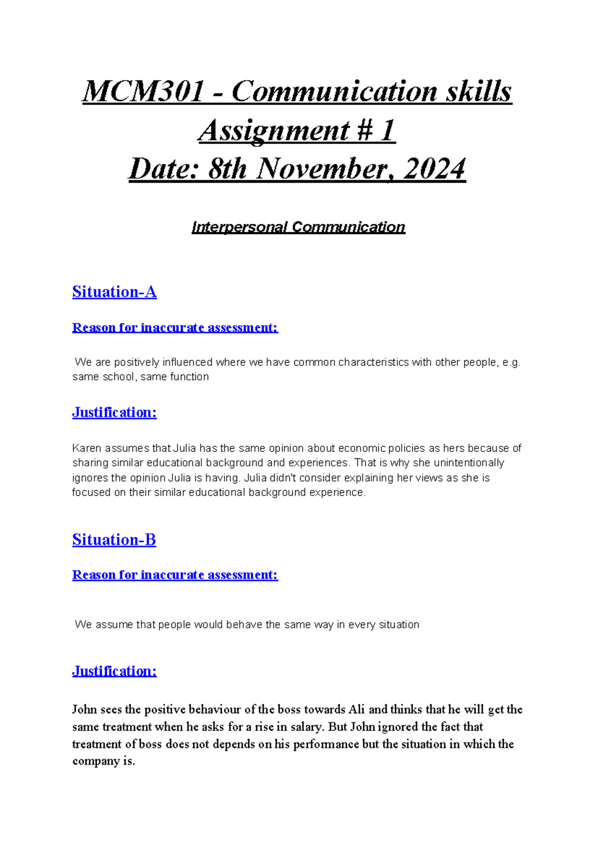 Mcm301 A1 Old Assignment Papers Solved Mcm301 Communication