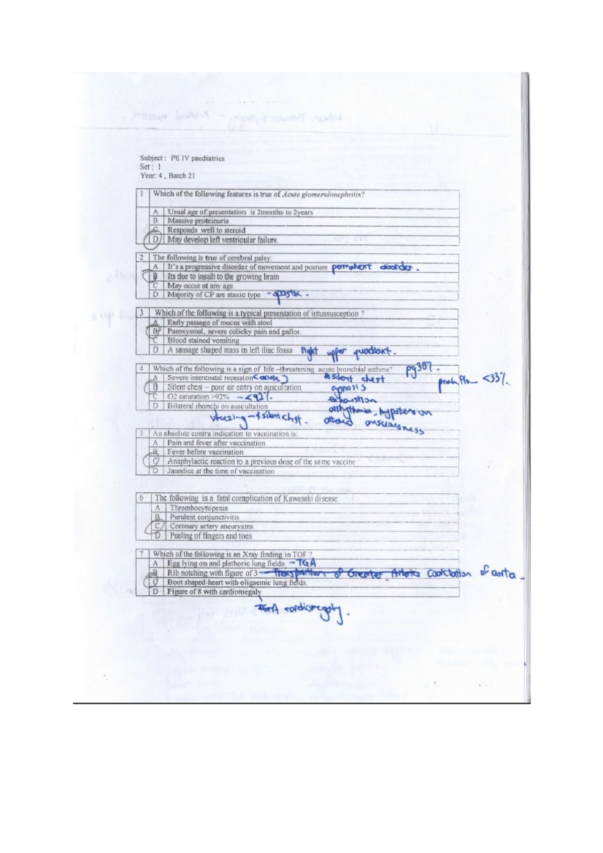 Doc1 - Pass year exam - MBBS - Studocu