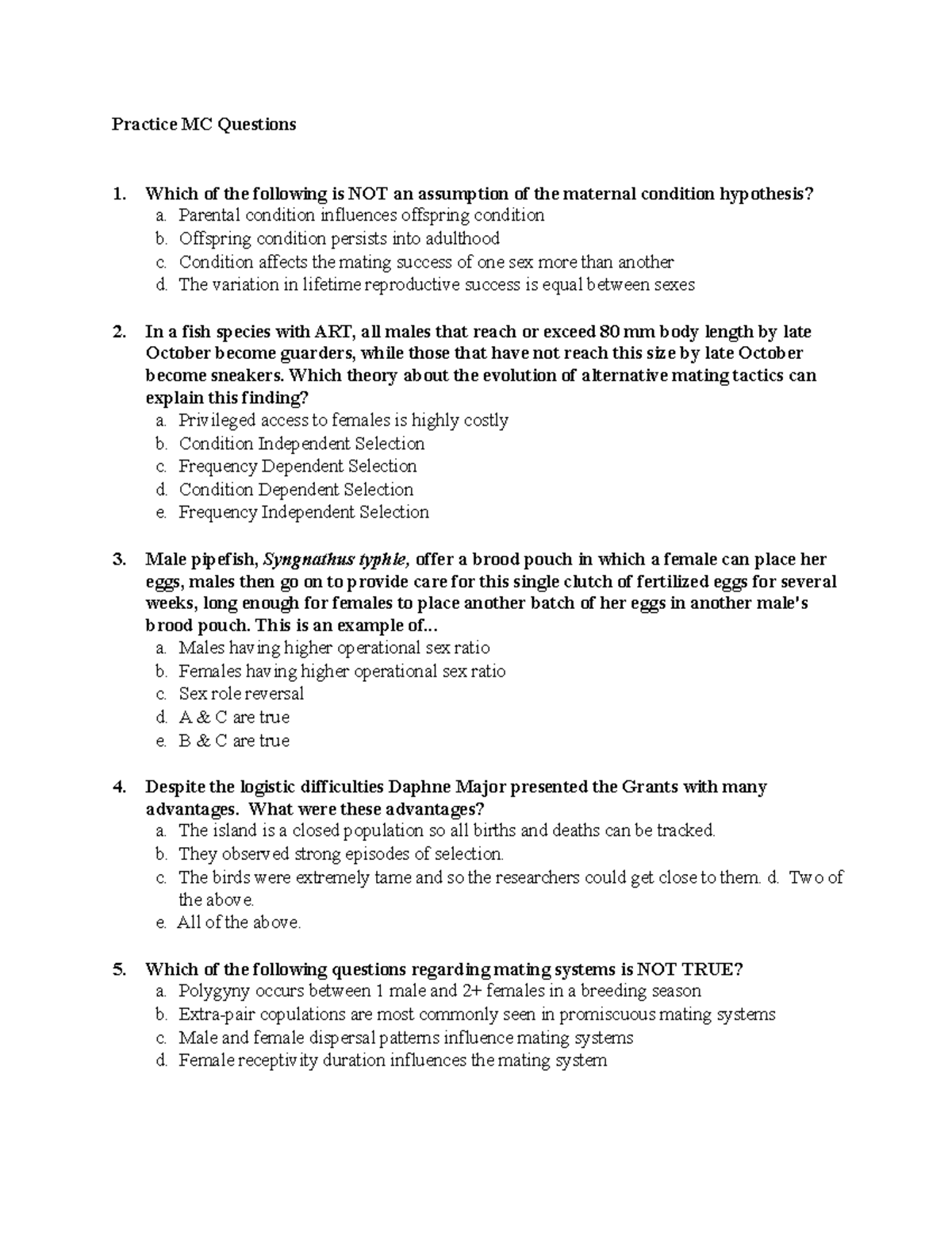 Practice MC Questions 2025 - Practice MC Questions Which of the ...