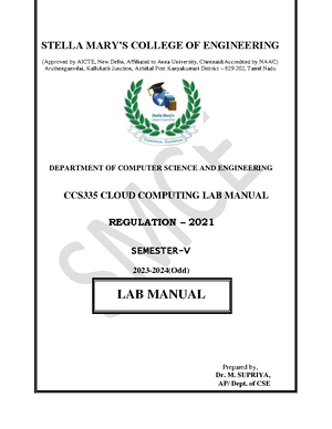 Cloud Computing - CCS335 - Studocu