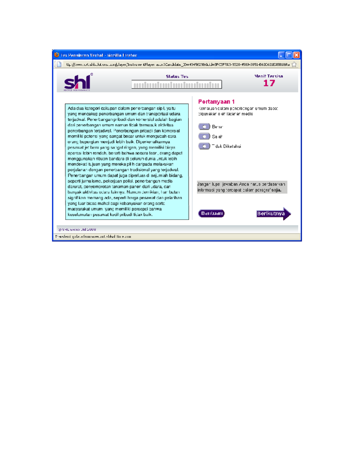 Soal SHL Verbal 1 - Penalaran dan Pemahaman Teks - Studocu