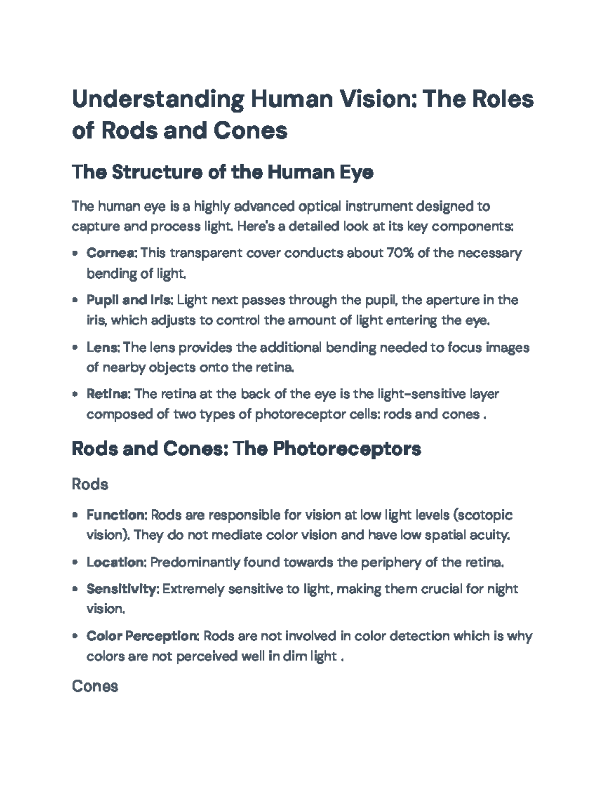 Understanding Human Vision: The Role of Rods and Cones in Sight ...