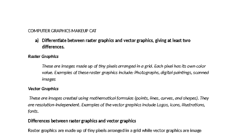 COMPUTER GRAPHICS MAKEUP CAT: Raster vs. Vector Graphics Differences ...