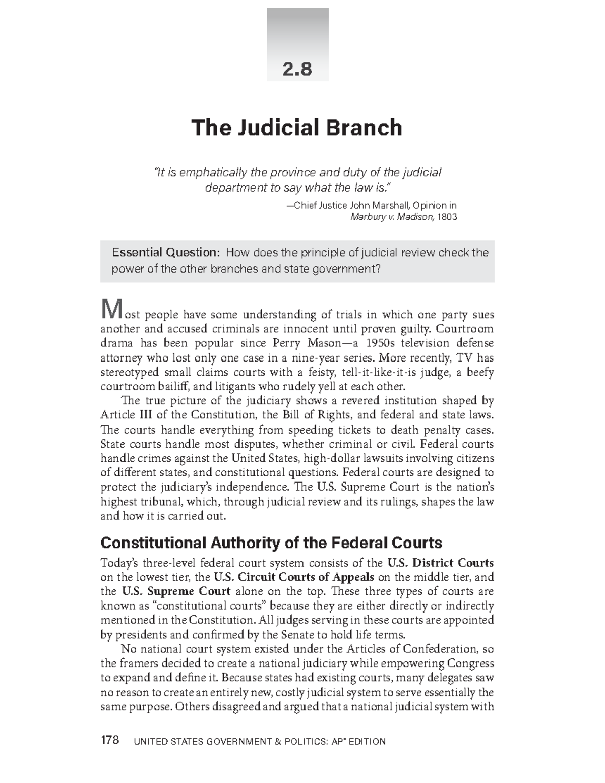 Judicial Review and Marbury v. Madison: Establishing Constitutional ...
