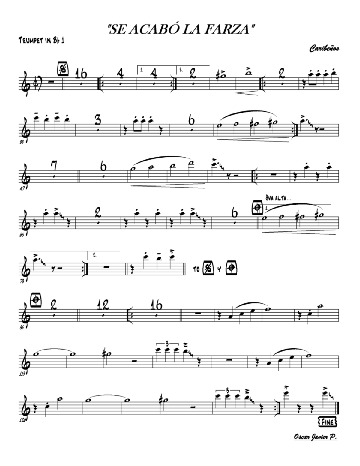 Caribeños - "Se Acabó La Farza" Trumpet Sheet Music - Studocu