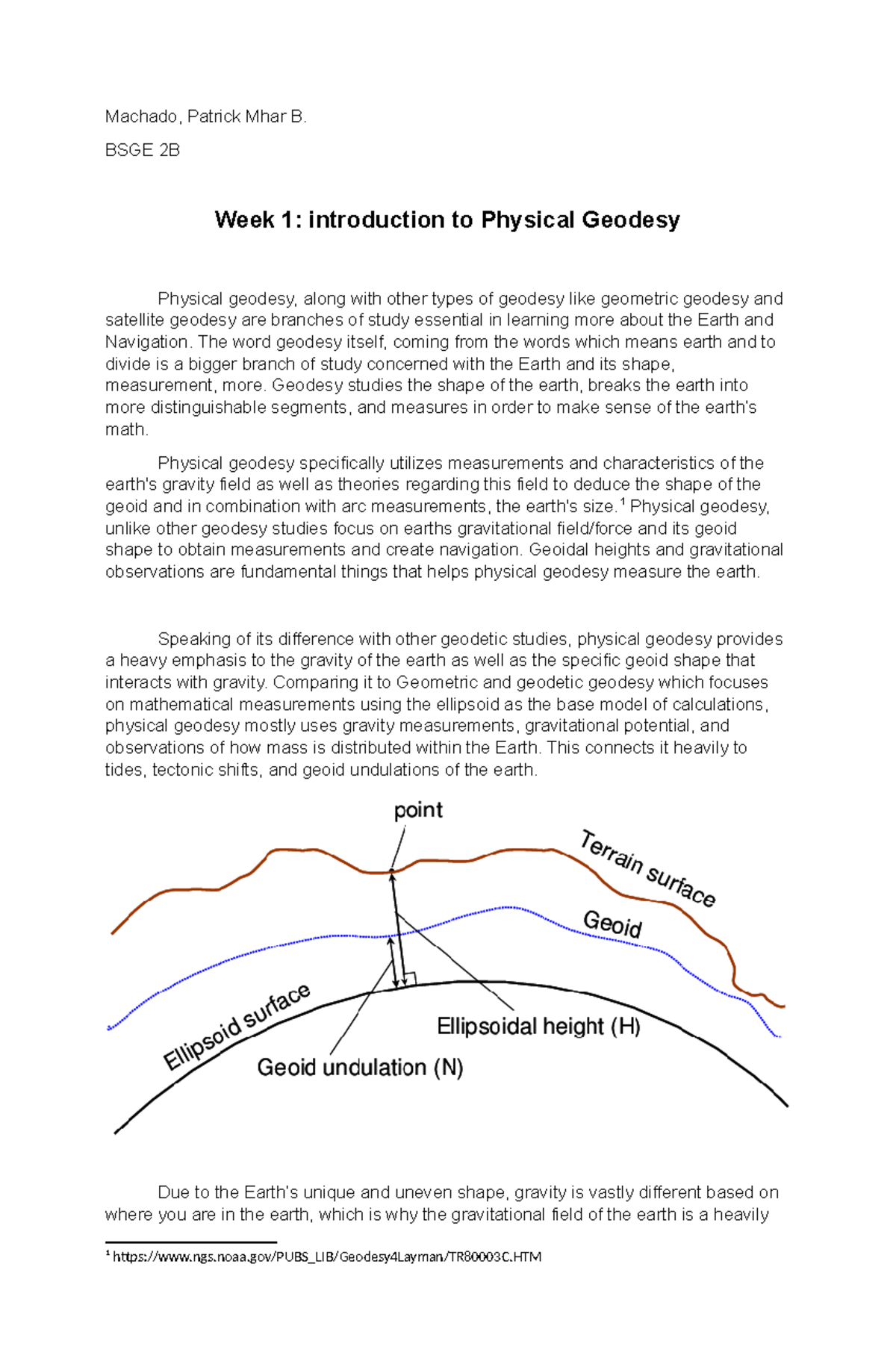 BSGE 2B Week 1: Introduction to Physical Geodesy Concepts - Studocu